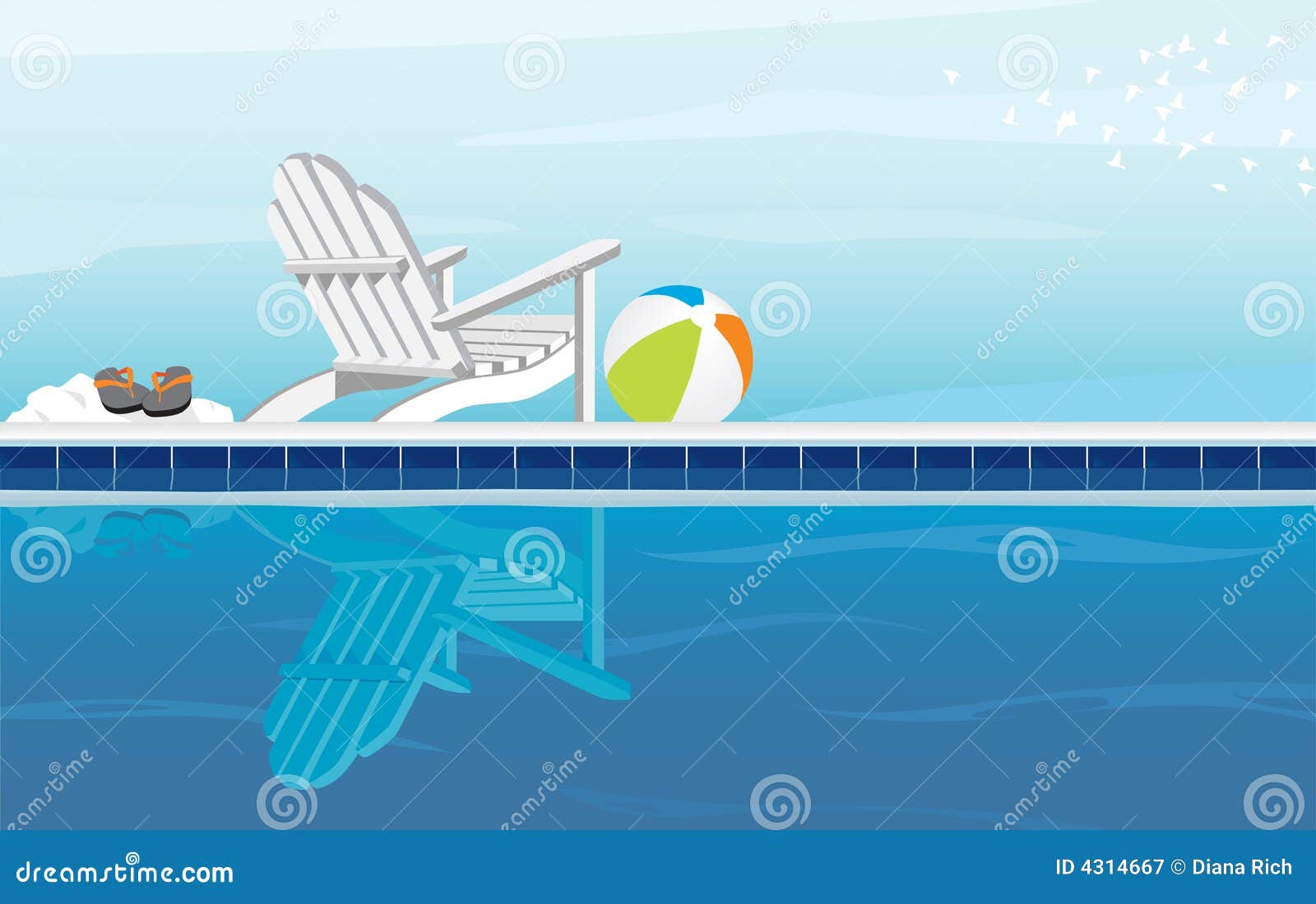 Relaxing by Pool stock vector. Illustration of recreation - 4314667