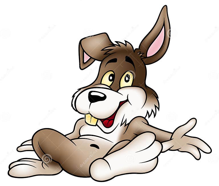 Relaxing Rabbit stock vector. Illustration of drawing - 21864799