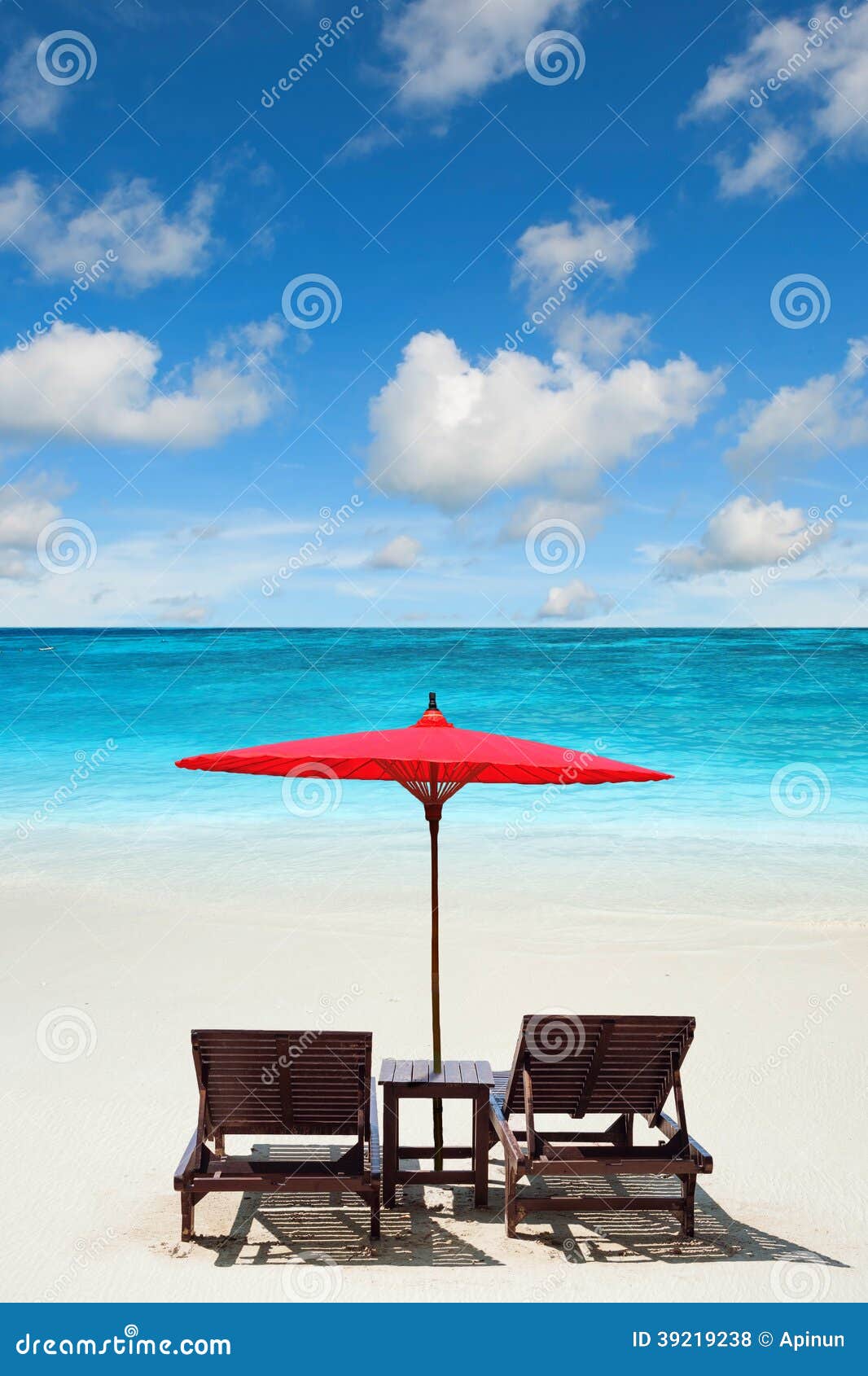 Relaxing on Remote Beach with Blue Sky Stock Photo - Image of island ...