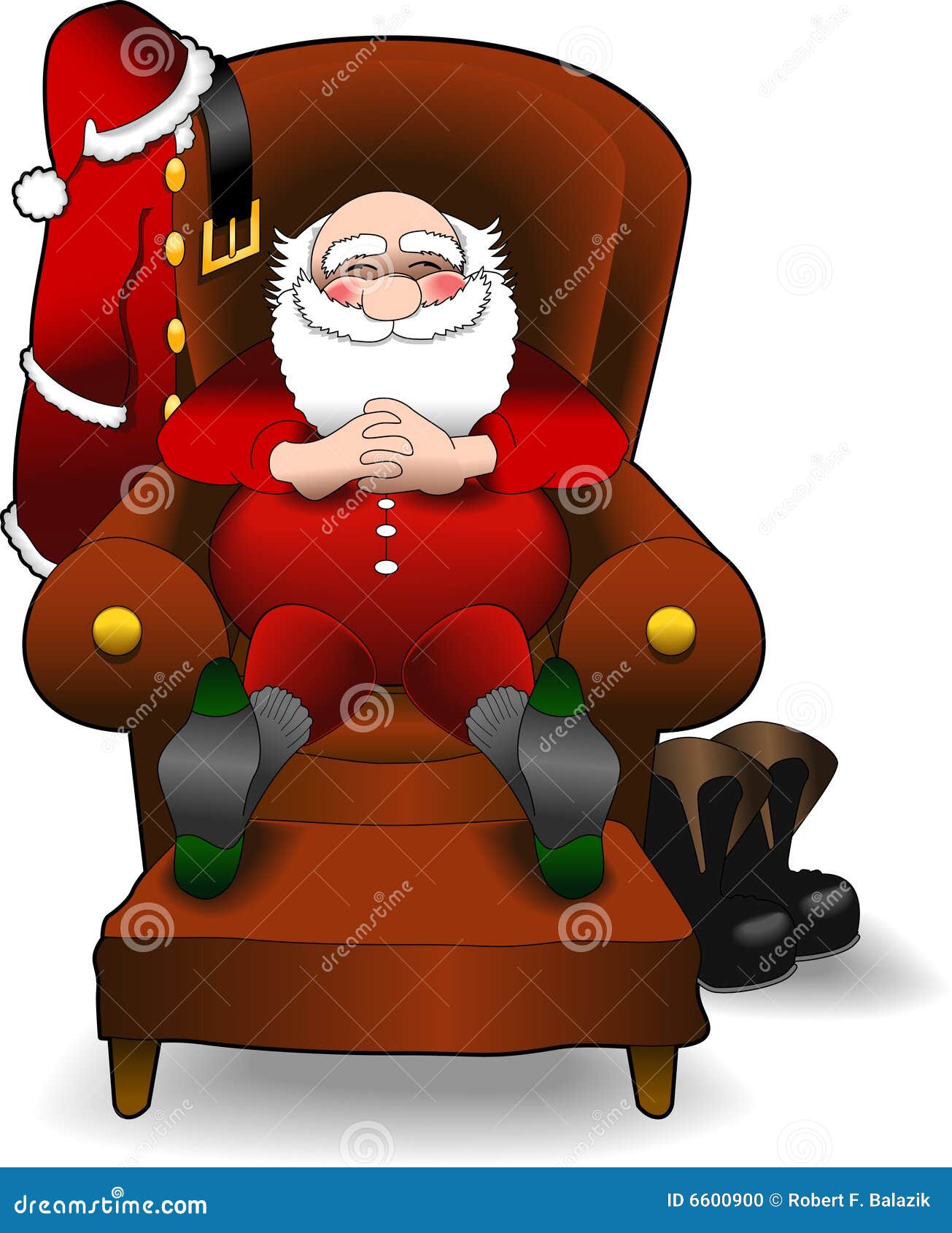Relaxing_santa stock illustration. Illustration of santa - 6600900