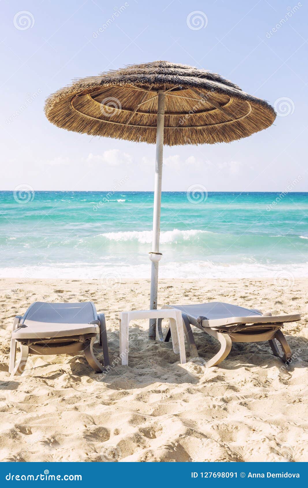 Relaxing Scene on a Breezy Day at the Tropical Beach Stock Image ...