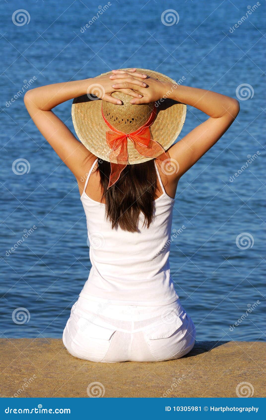 Relaxing by the sea stock image. Image of peace, posing - 10305981