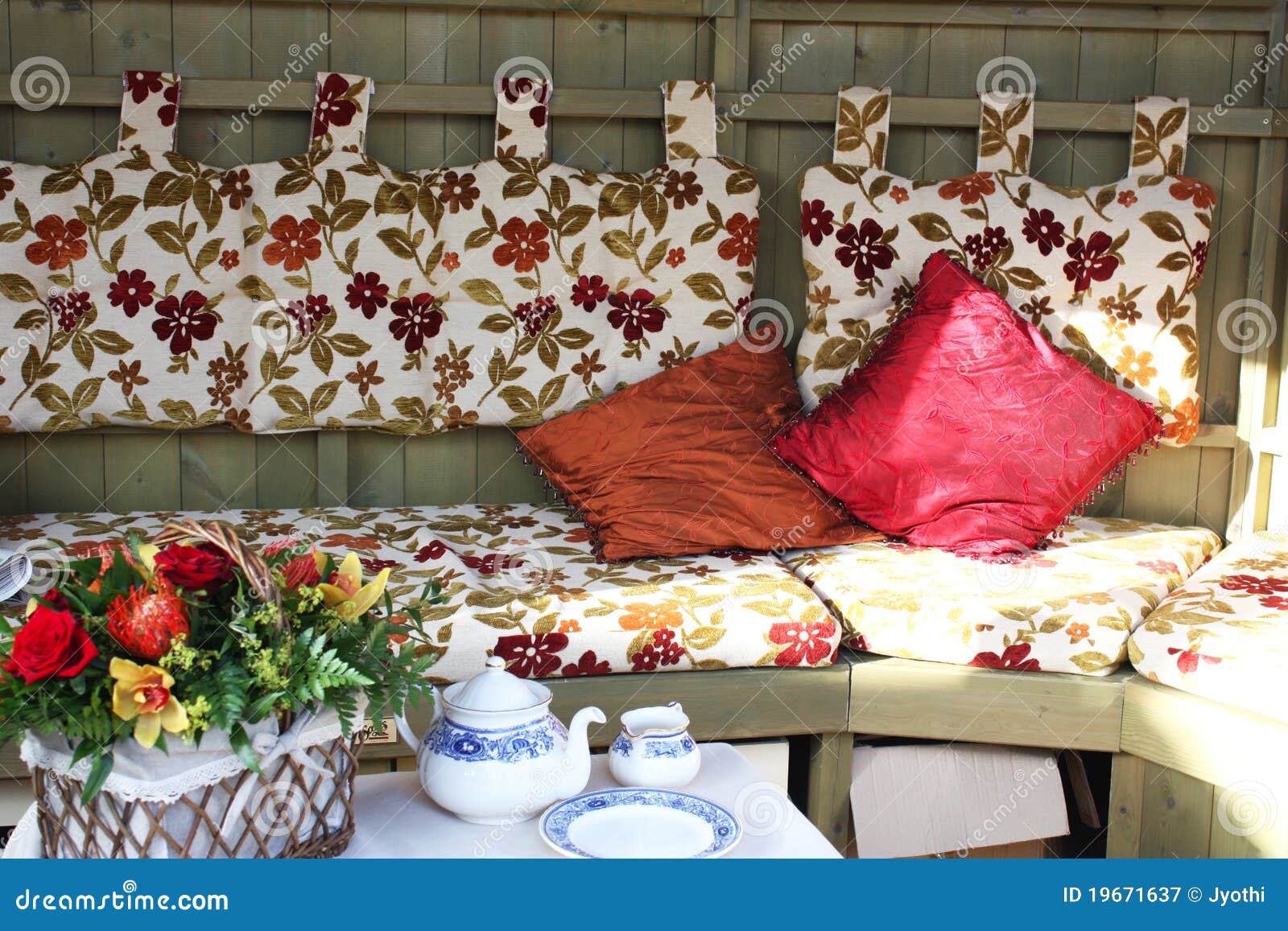 Relaxing seats stock image. Image of pillows, spring - 19671637