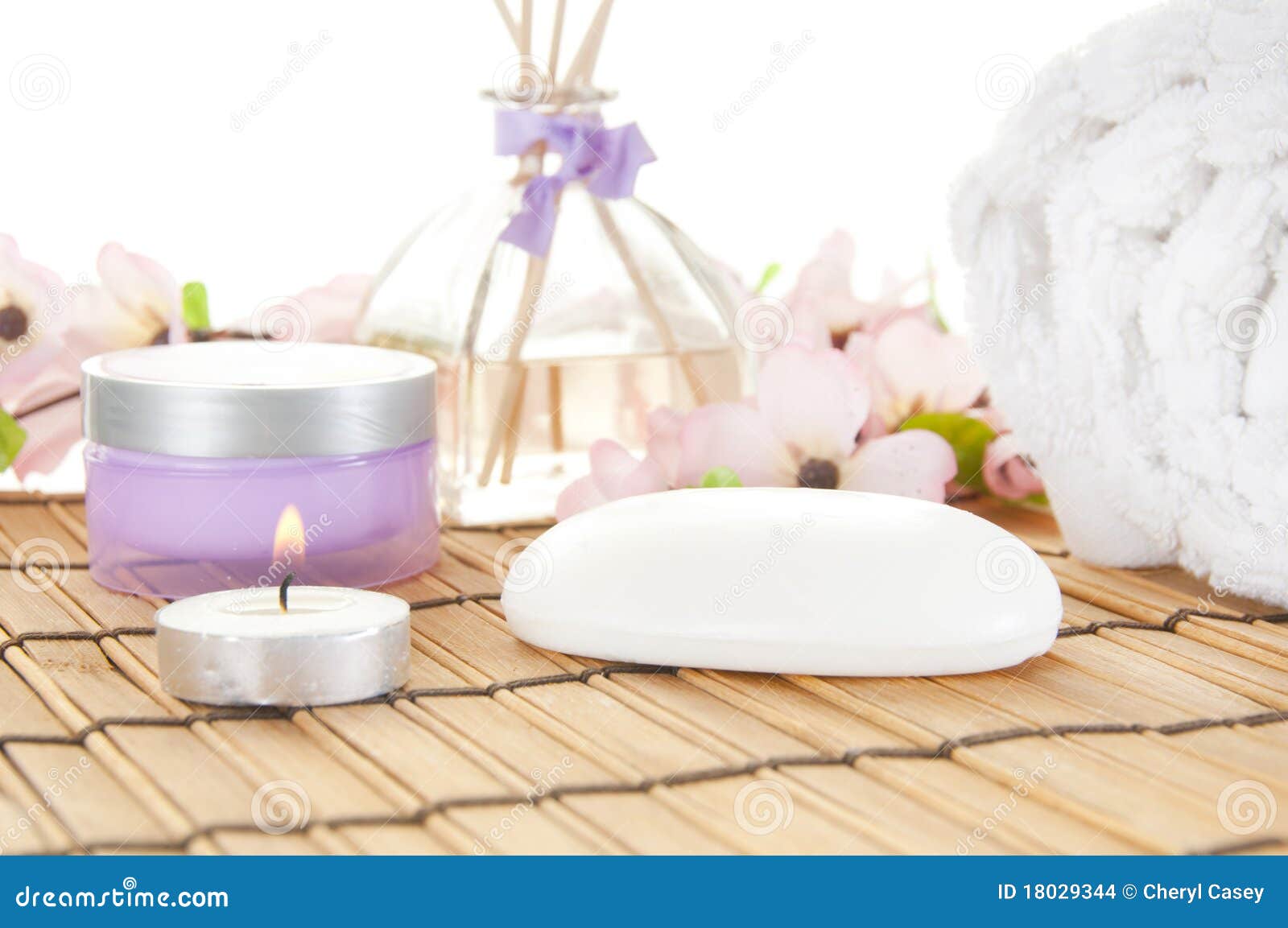 Relaxing setting stock photo. Image of cream, orchid - 18029344