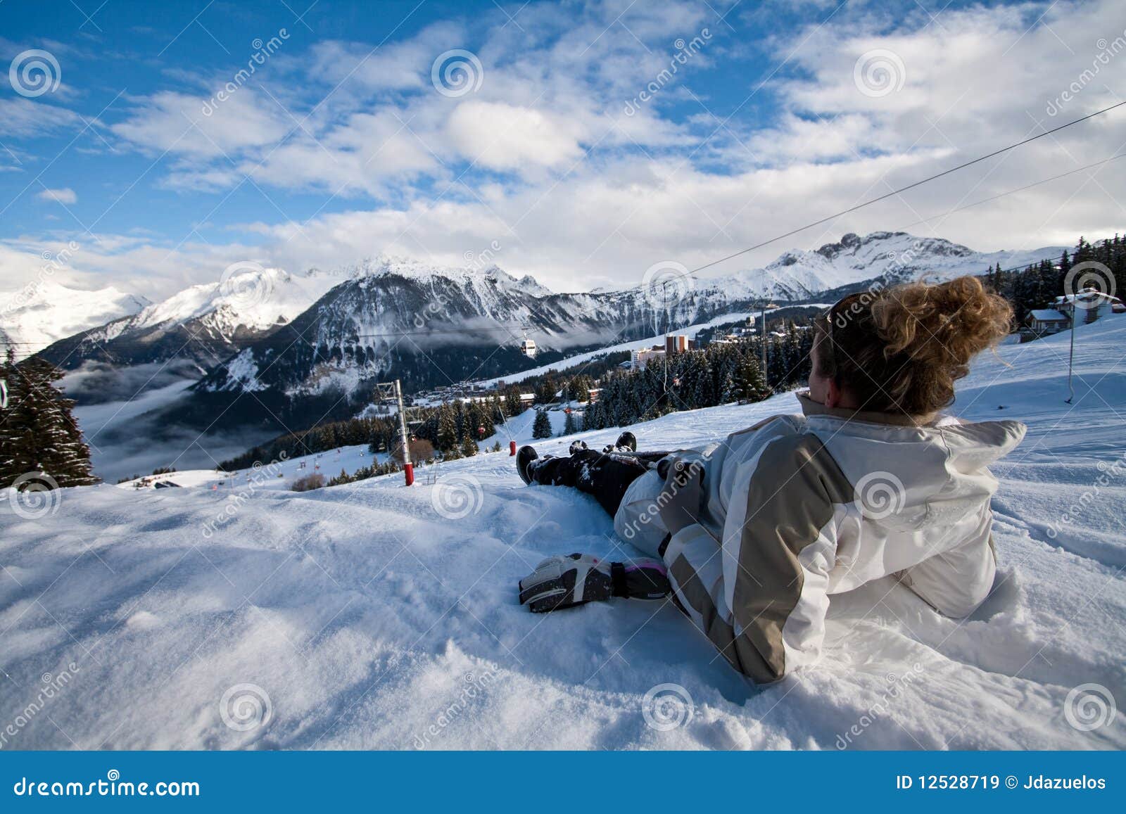 Relaxing on Snow Beach stock image. Image of deep, dream - 12528719
