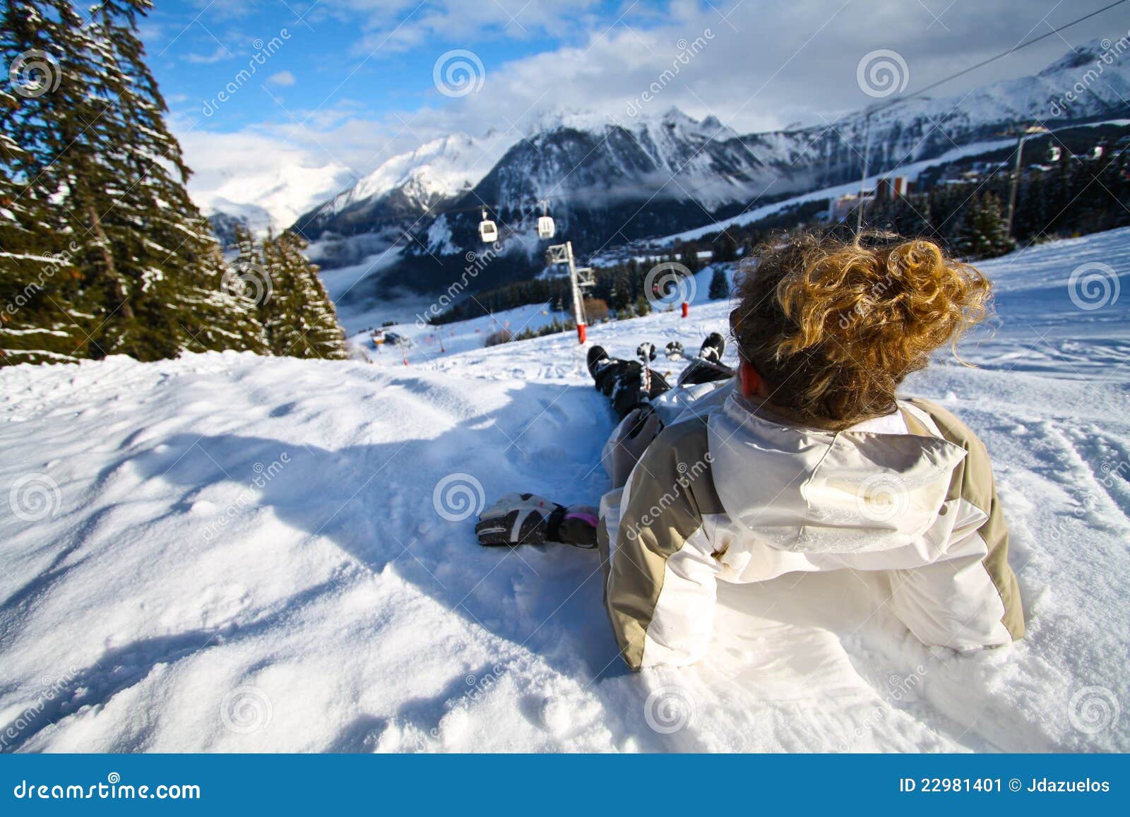 Relaxing on Snow Beach stock image. Image of france, resort - 22981401