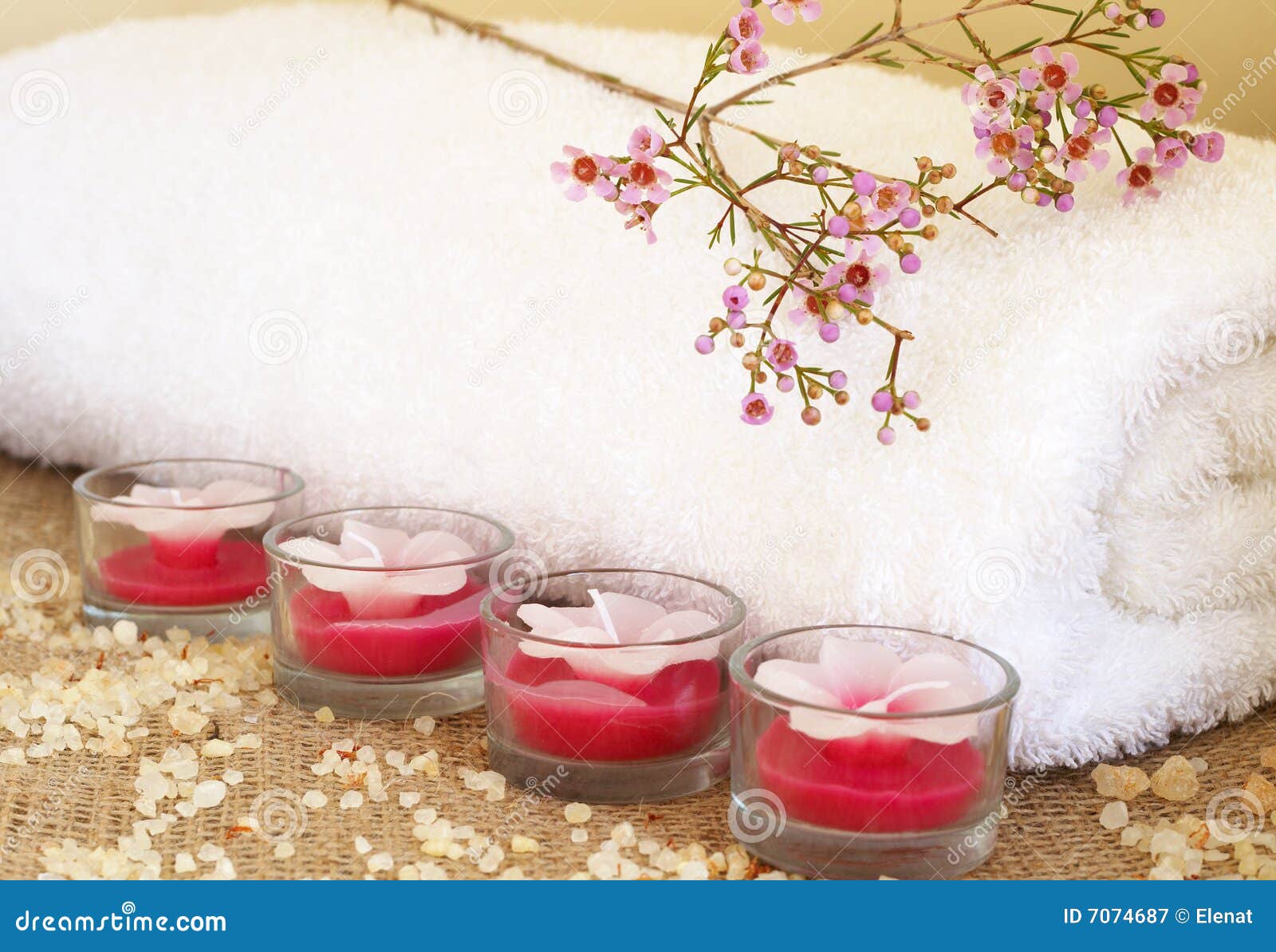 Relaxing spa scene stock image. Image of bloom, care, decor - 7074687
