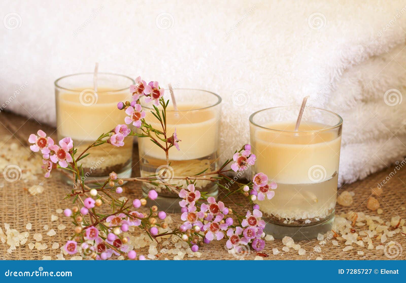 Relaxing Spa Scene with Flowers Stock Image - Image of decor, bloom ...