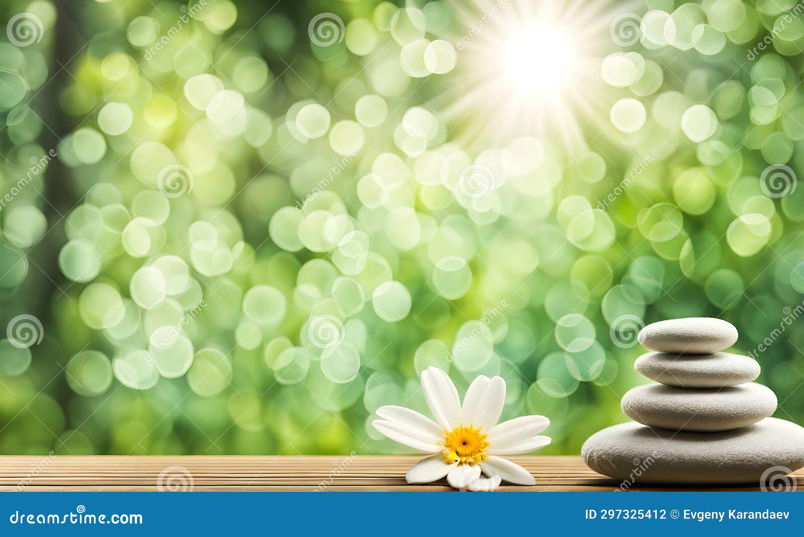 Relaxing Spa Set with Blurred Nature Stock Illustration - Illustration ...