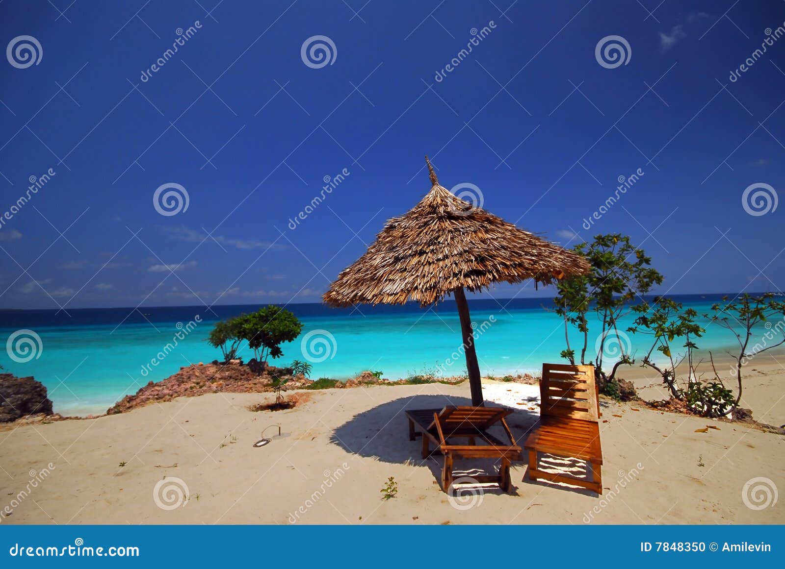 Relaxing spot on beach stock photo. Image of ocean, zanzibar - 7848350