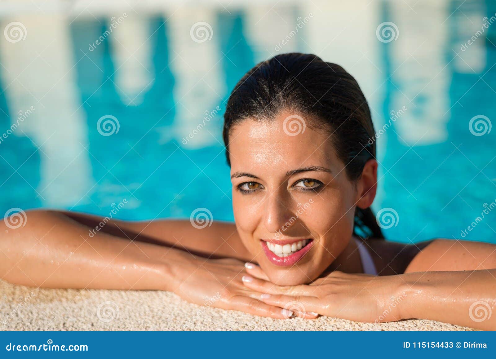 Relaxing Summer Vacation In Spa Pool Stock Image Image Of Camera