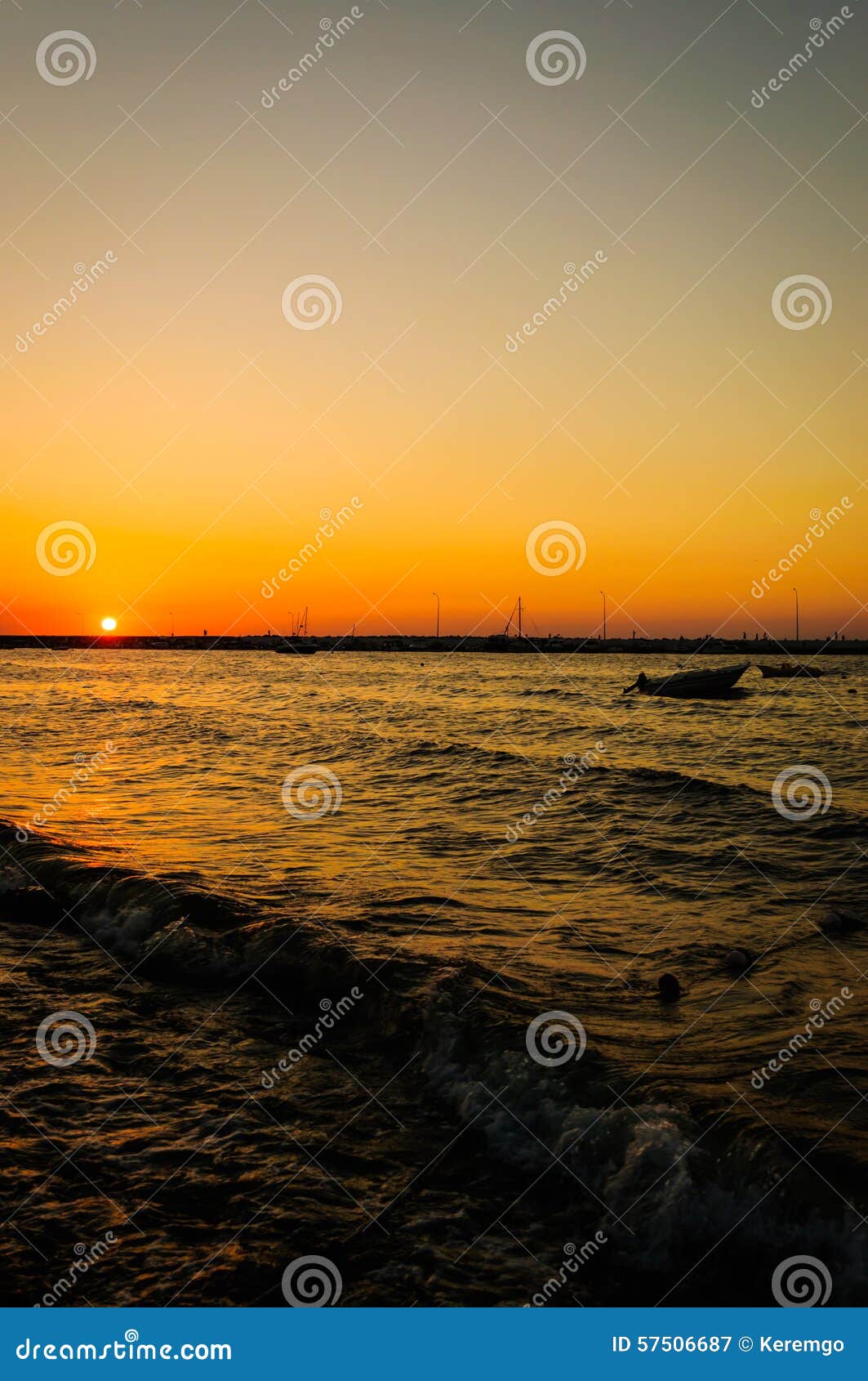 Relaxing Sunset Bay stock image. Image of calming, environment - 57506687