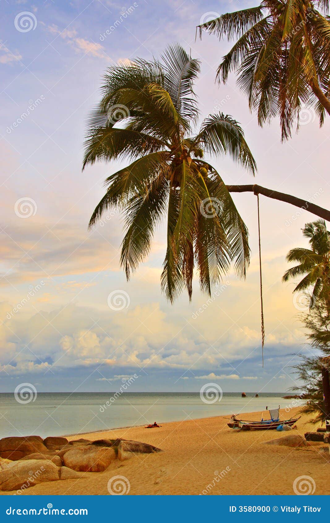 Relaxing Sunset Beach stock photo. Image of peaceful, ocean - 3580900