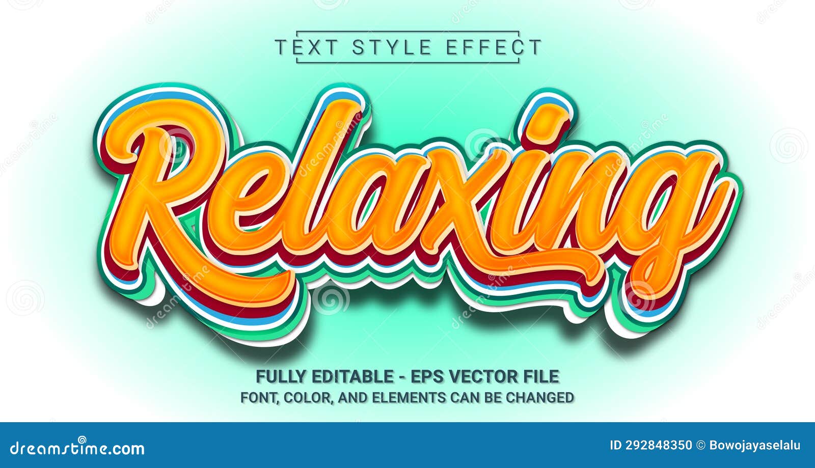 Relaxing Text Style Effect. Editable Graphic Text Template Stock Vector ...