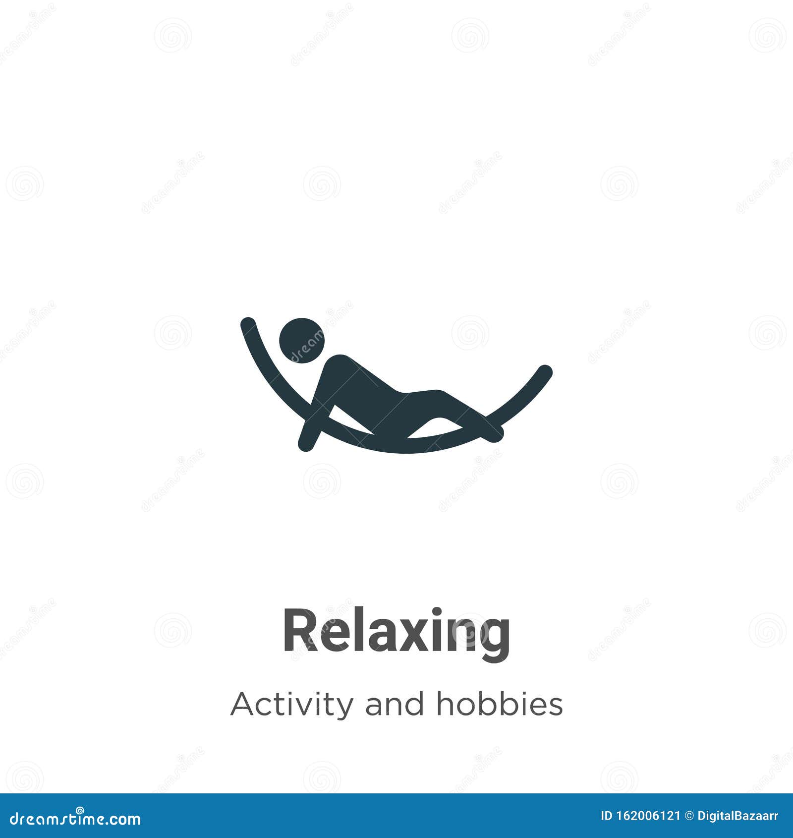 Relaxing Vector Icon on White Background. Flat Vector Relaxing Icon ...