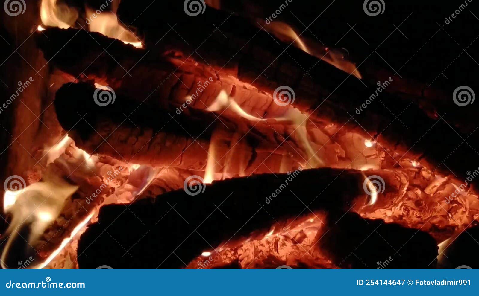 Relaxing Video of Fire in a Stone Fireplace Stock Video - Video of ...