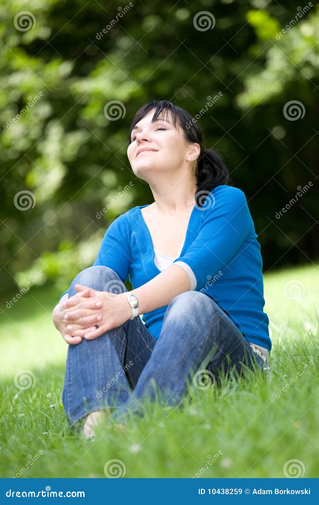 Relaxing woman stock image. Image of girl, fresh, meadow - 10438259