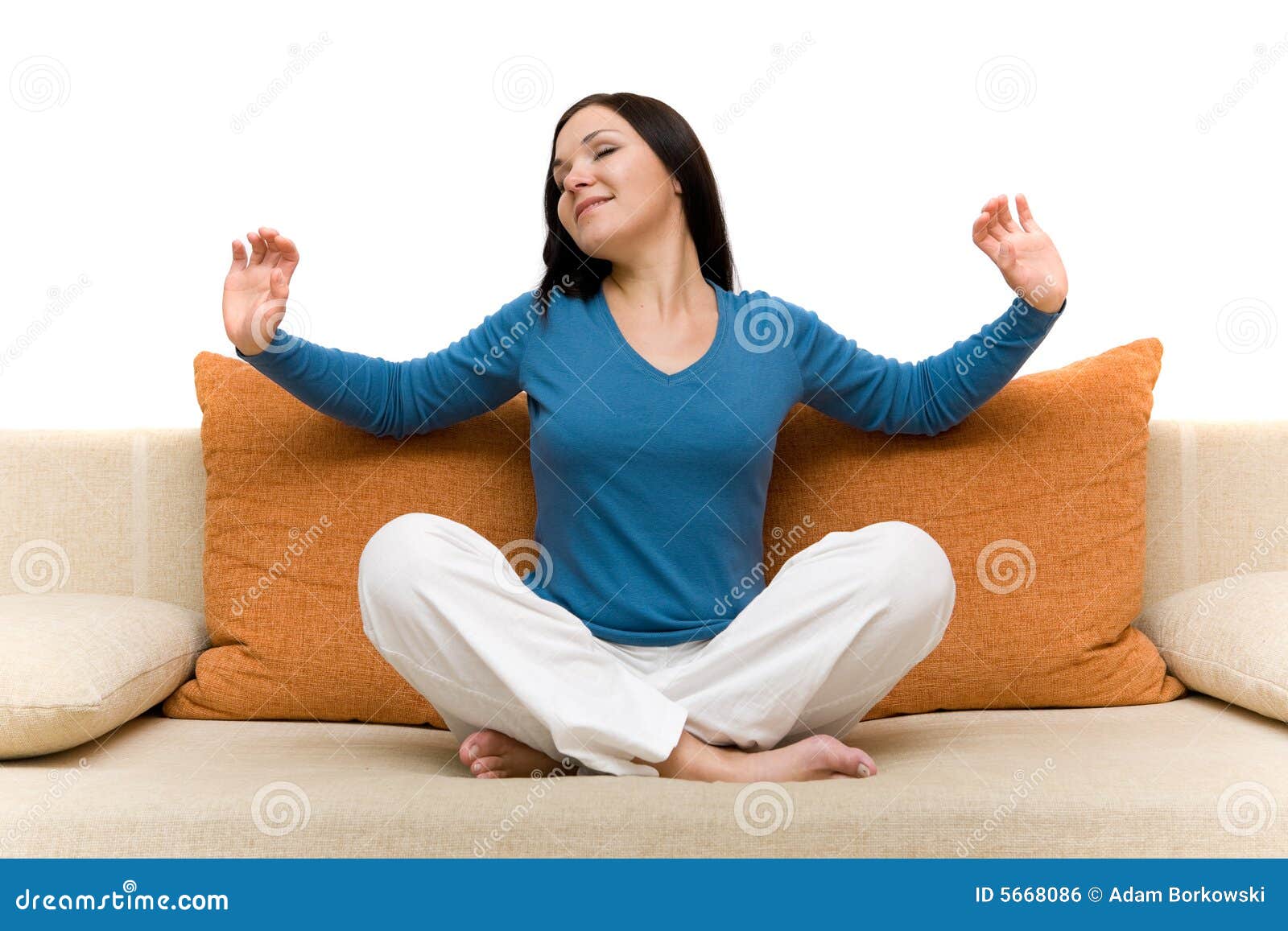 Relaxing woman stock photo. Image of person, female, interior - 5668086