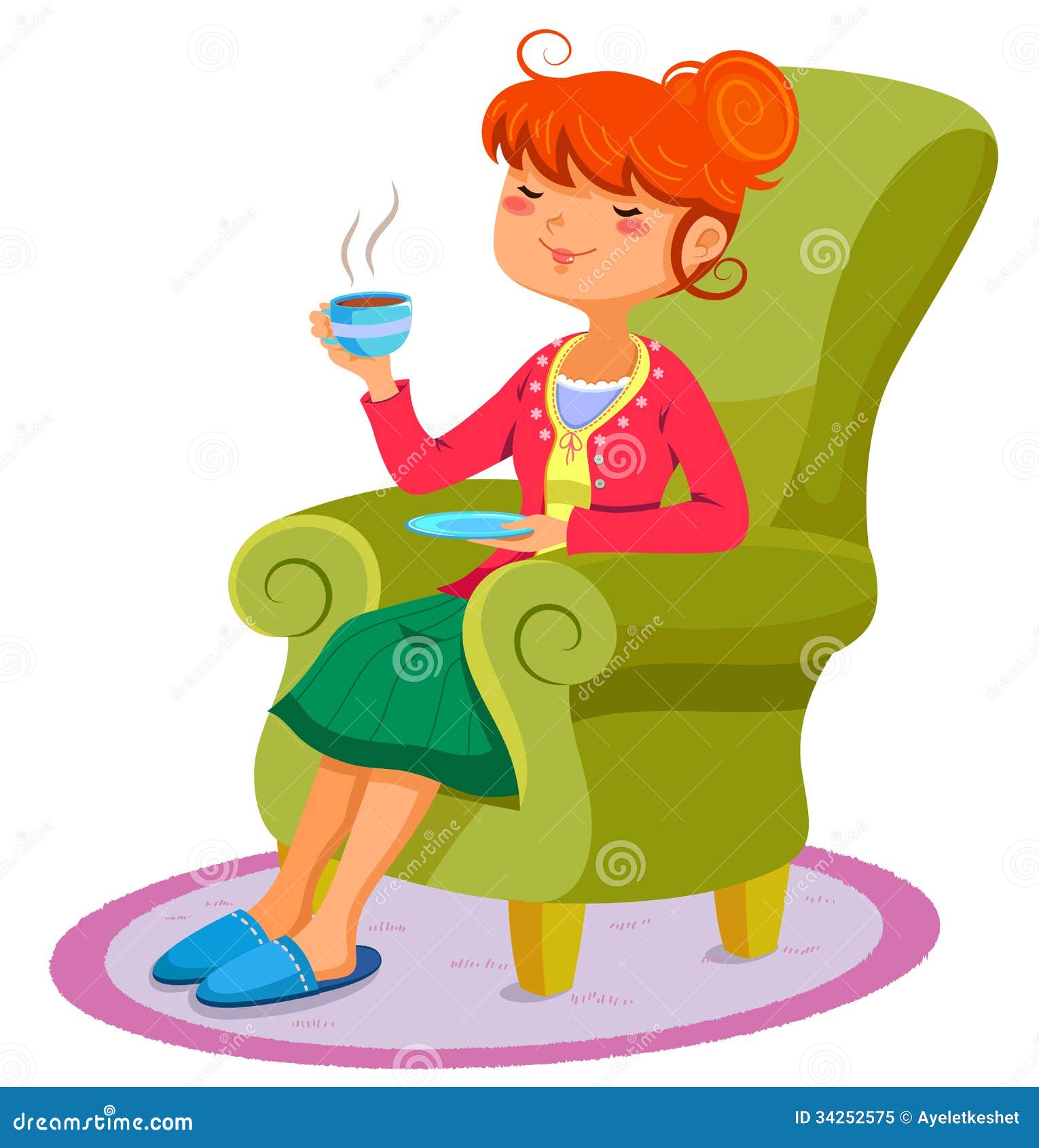 Woman Relaxing On Couch