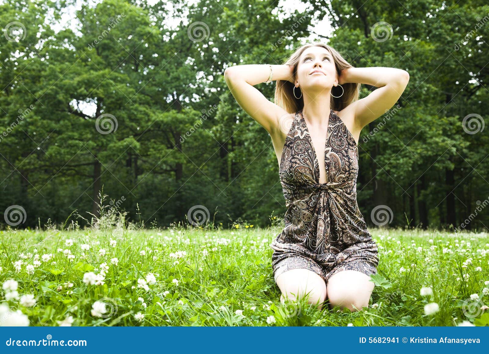 Relaxing Women stock image. Image of happy, green, attractive - 5682941