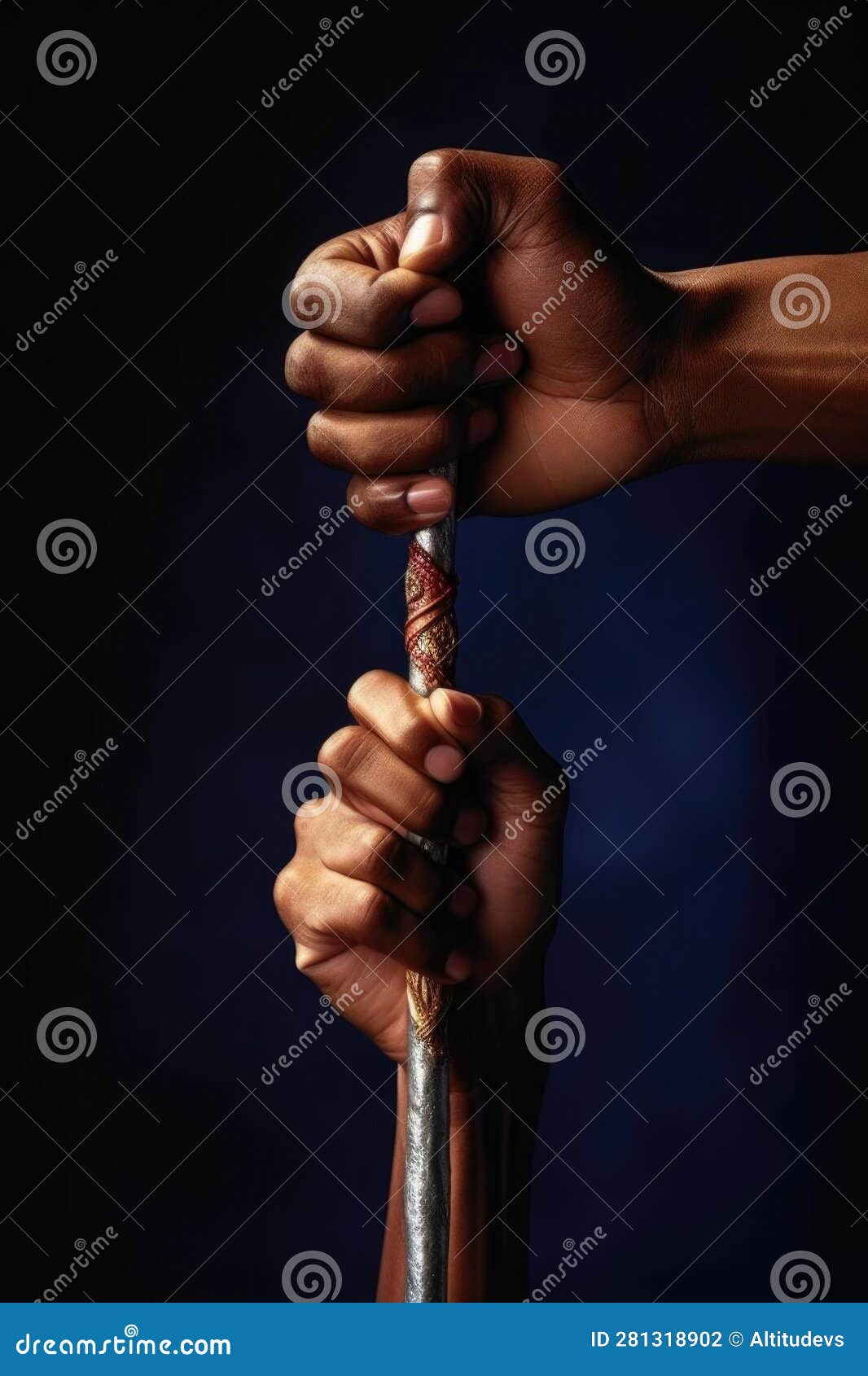 A Relay Baton Passed between Hands, Symbolizing Teamwork Stock ...