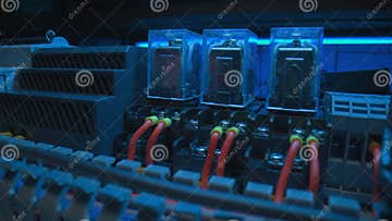 Relay with Electromagnetic Coils of Direct and Alternating Current, Red ...