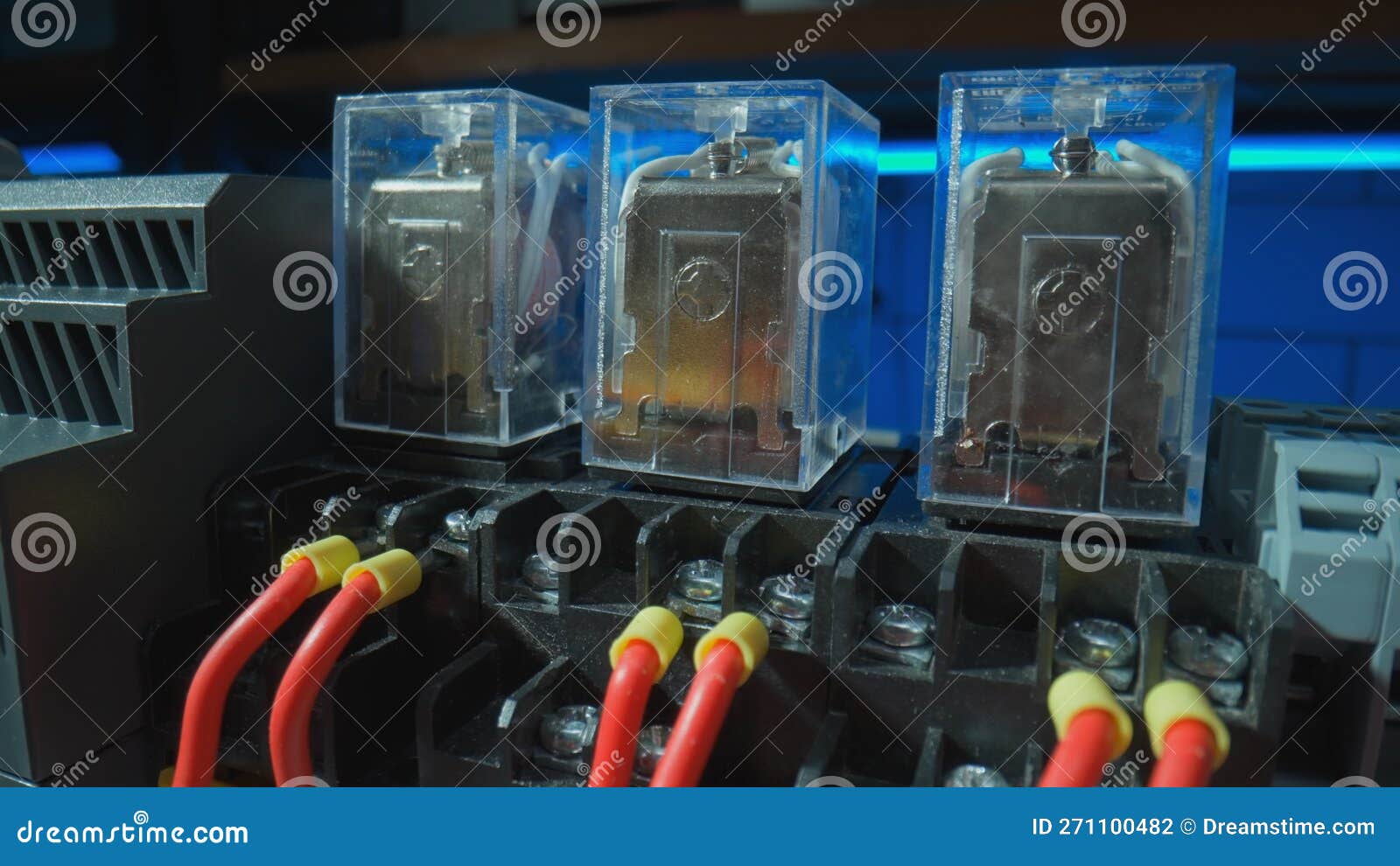 Relay with Electromagnetic Coils of Direct and Alternating Current, Red ...