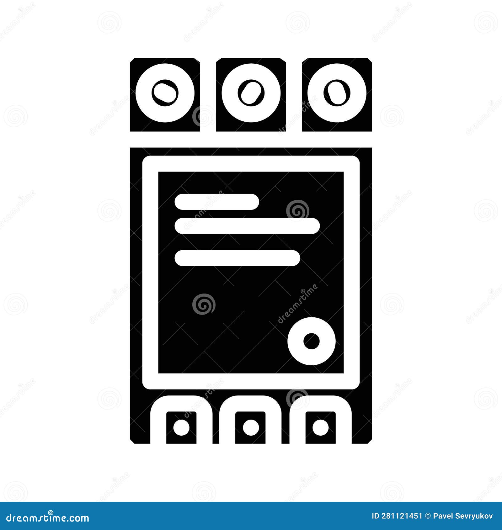 Relay Electronic Component Glyph Icon Vector Illustration Stock ...
