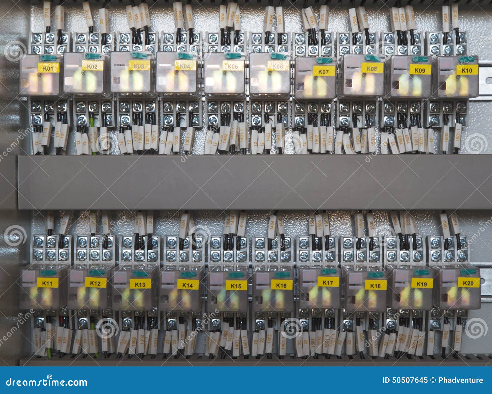 Relay Panel with Relays and Wires Stock Image - Image of hardware ...