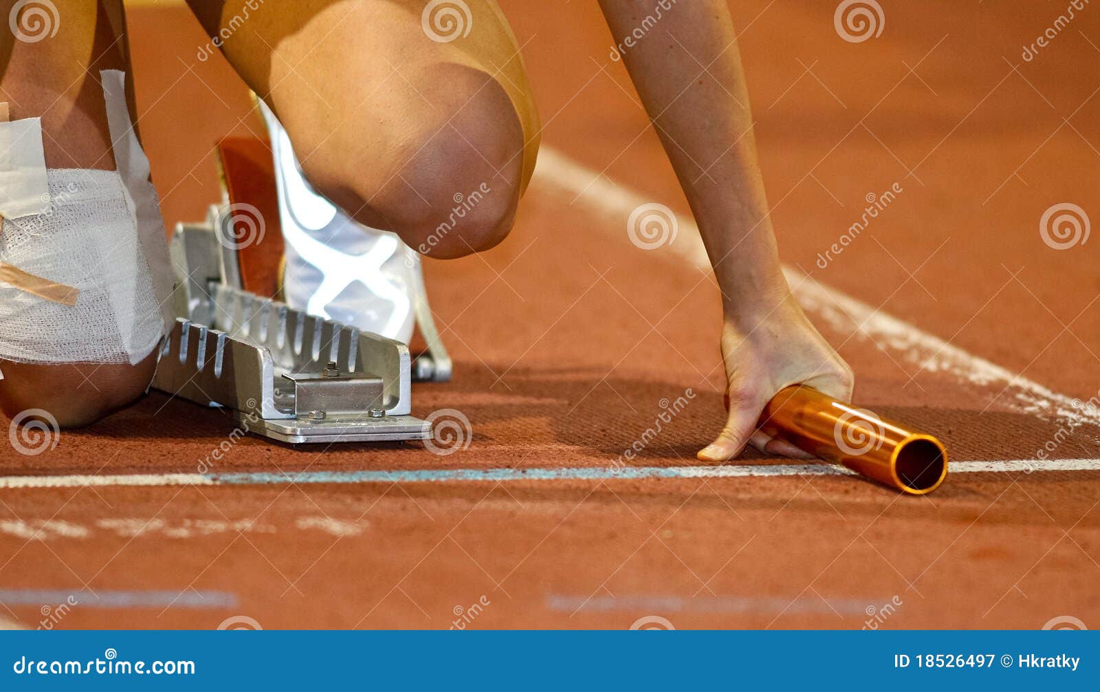 Relay Runner in the Starting Blocks Editorial Photography - Image of ...