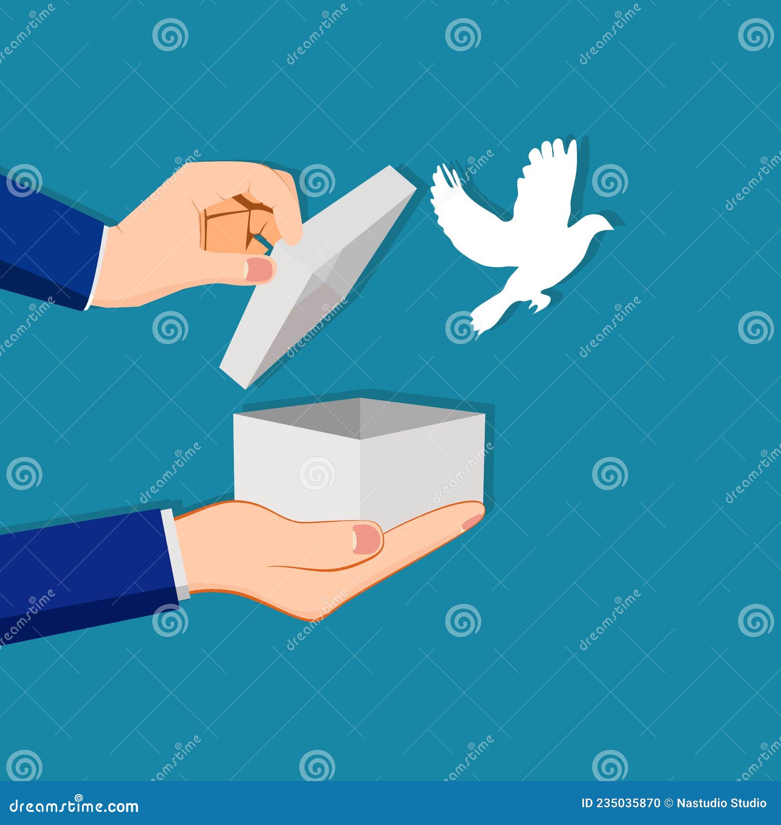 Release the Bird from the Box. Concept of Freedom Stock Vector ...