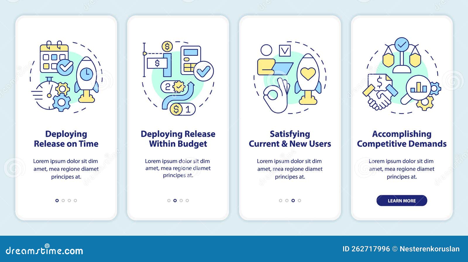 Release Management Success Indicators Onboarding Mobile App Screen ...