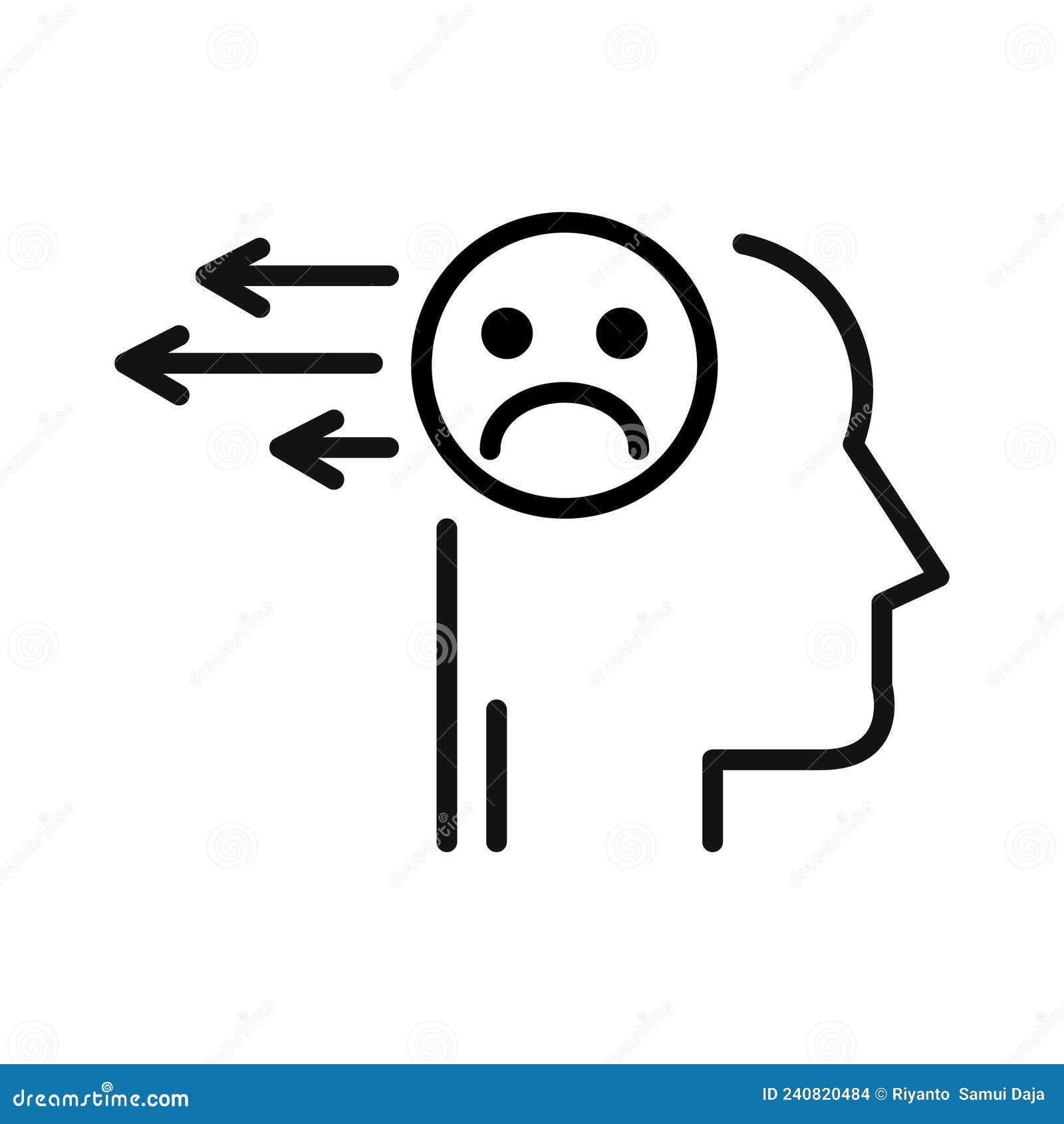 Release Negative Thoughts Black and White Icon Illustration Stock ...