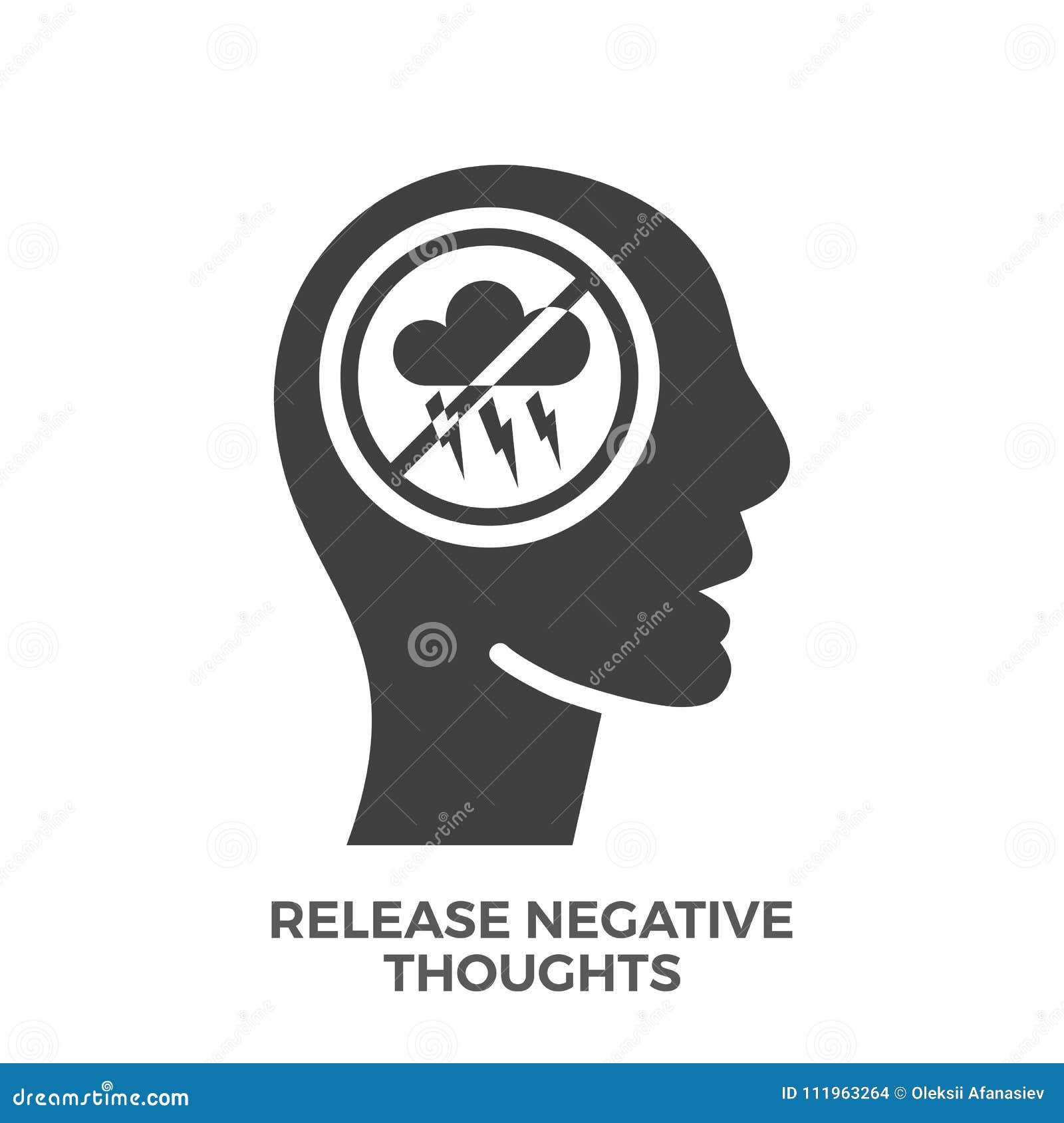 Release Negative Thoughts Glyph Vector Icon. Stock Vector ...