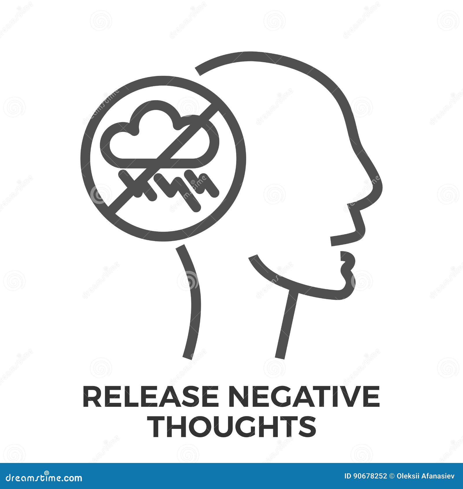 Release negative thoughts stock vector. Illustration of graphic - 90678252