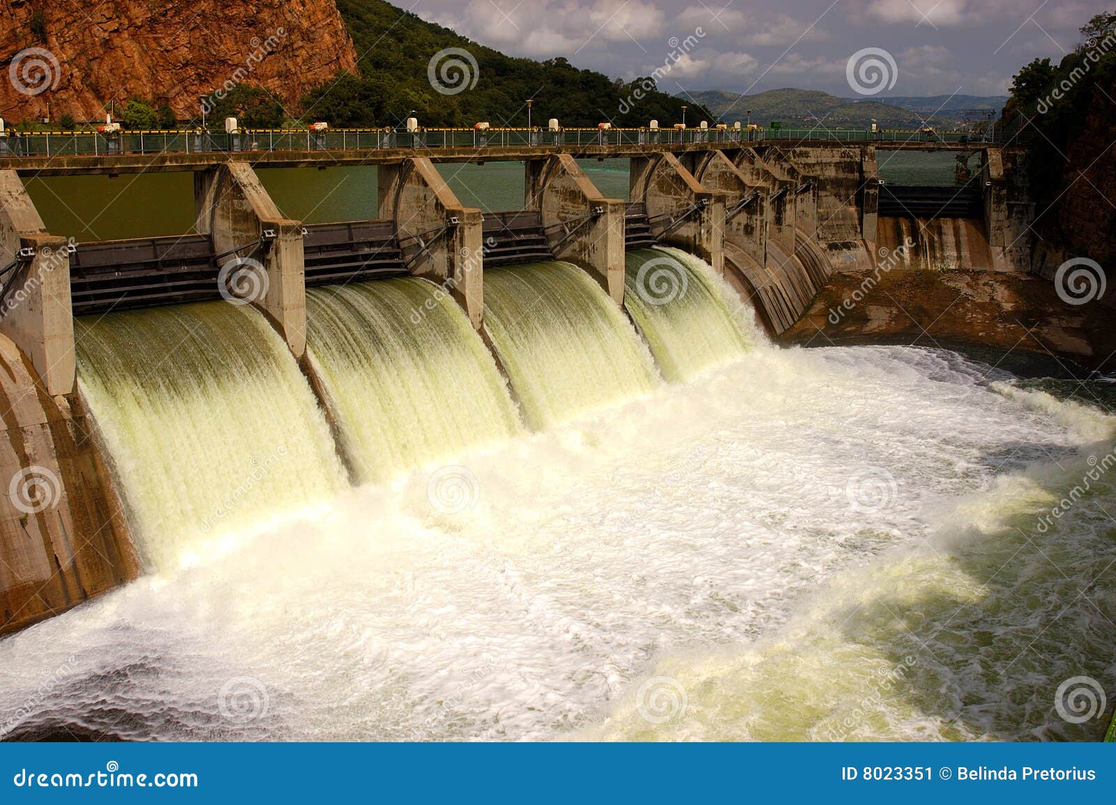 Cement Dam Release Water Overflow In Thailand Stock Photography ...