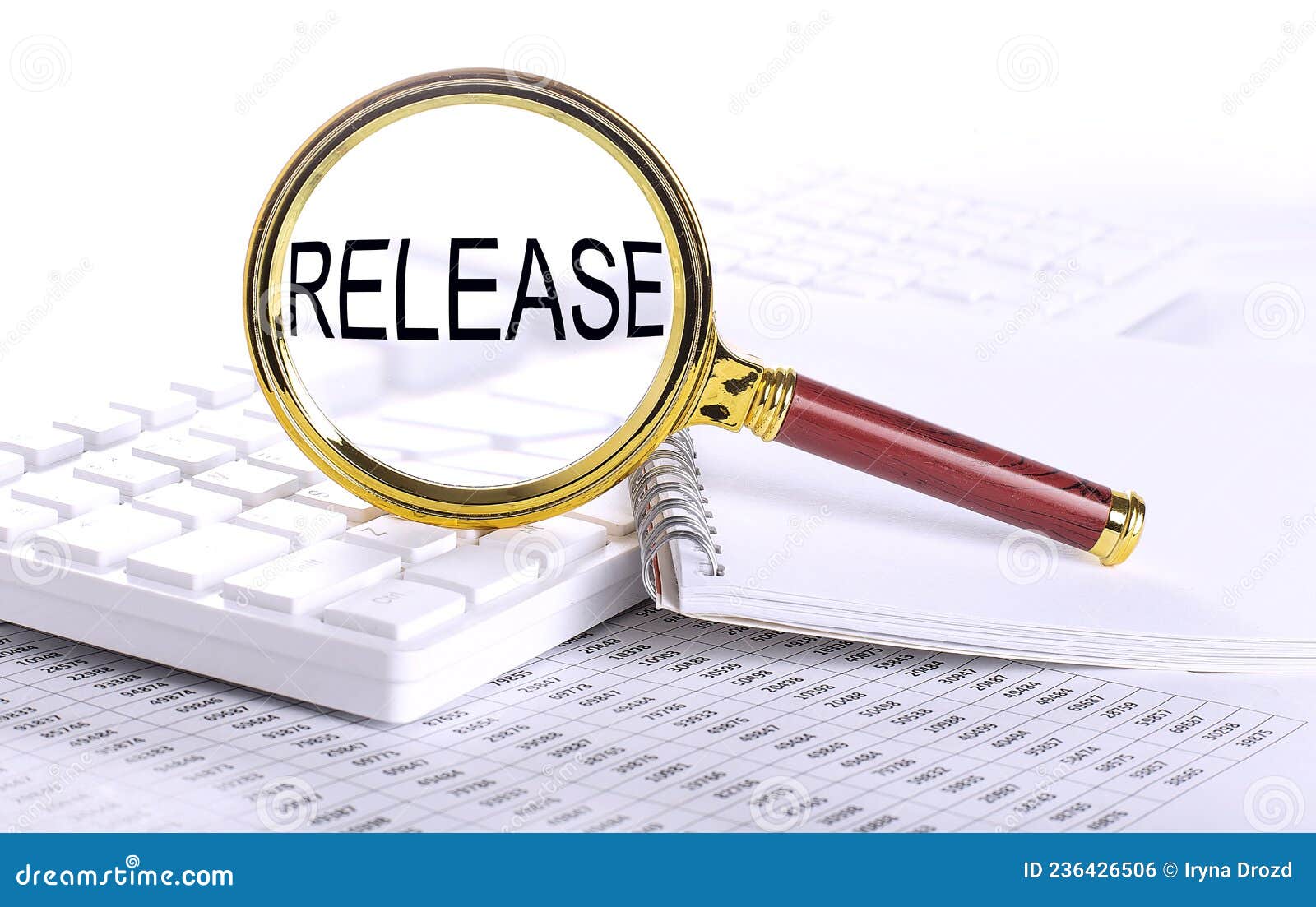 RELEASE Word through Magnifying Glass on Keyboard on the Chart Stock ...