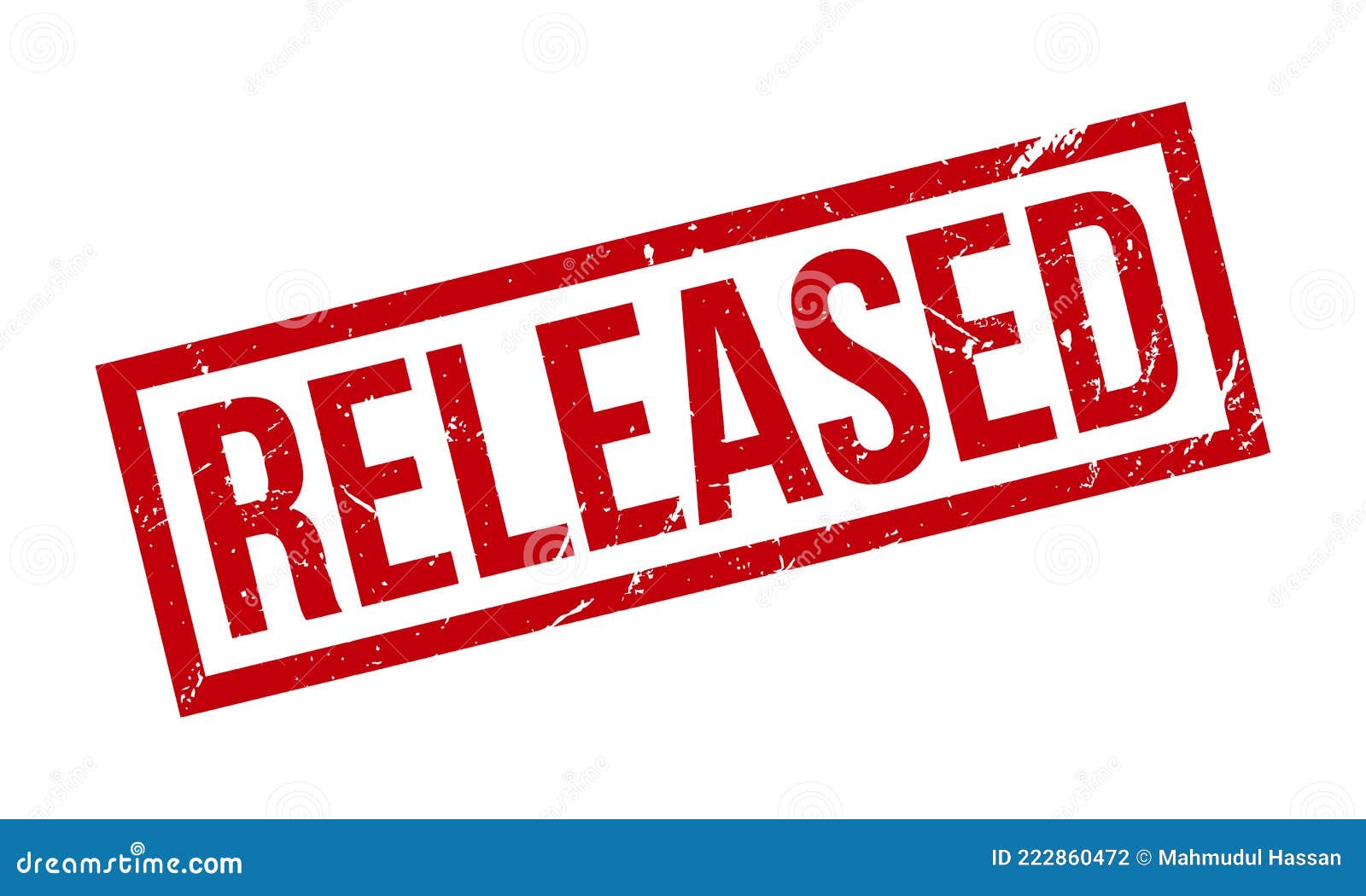 Released Rubber Stamp. Red Released Rubber Grunge Stamp Seal Vector ...