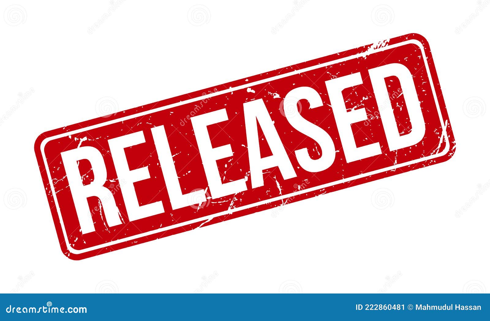 Released Rubber Stamp. Red Released Rubber Grunge Stamp Seal Vector ...