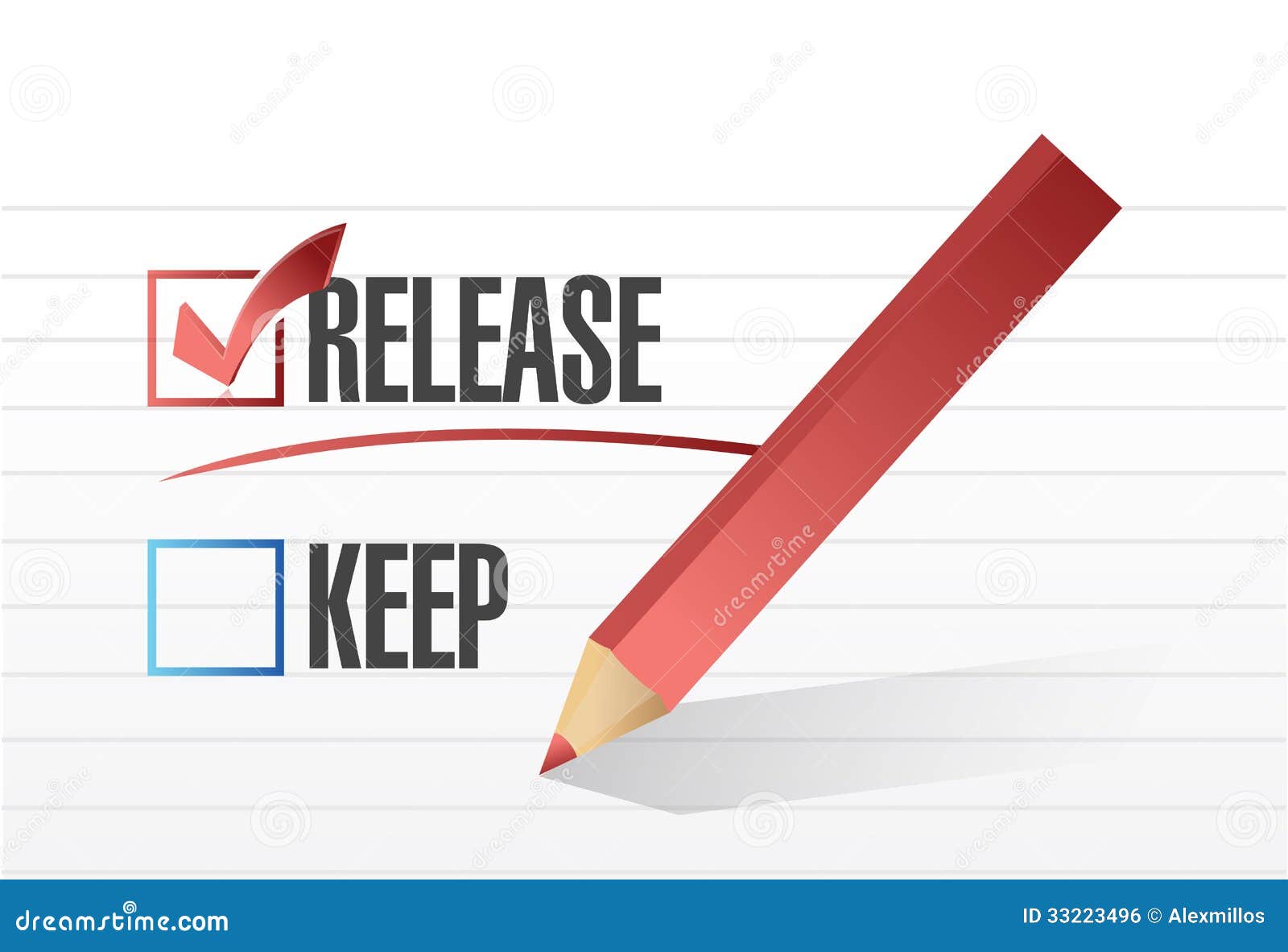 Released Selected with a Check Mark. Stock Illustration - Illustration ...