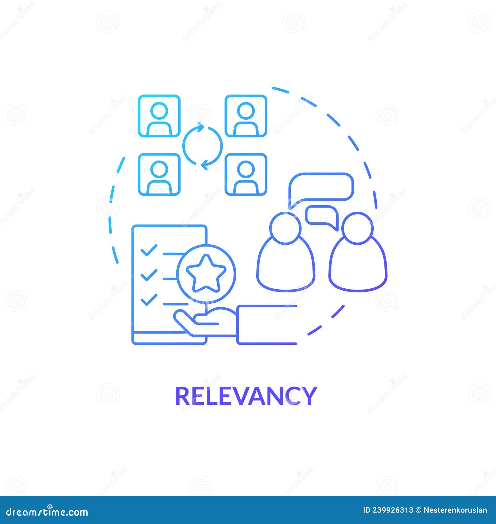 Relevancy Blue Gradient Concept Icon Stock Vector - Illustration of ...