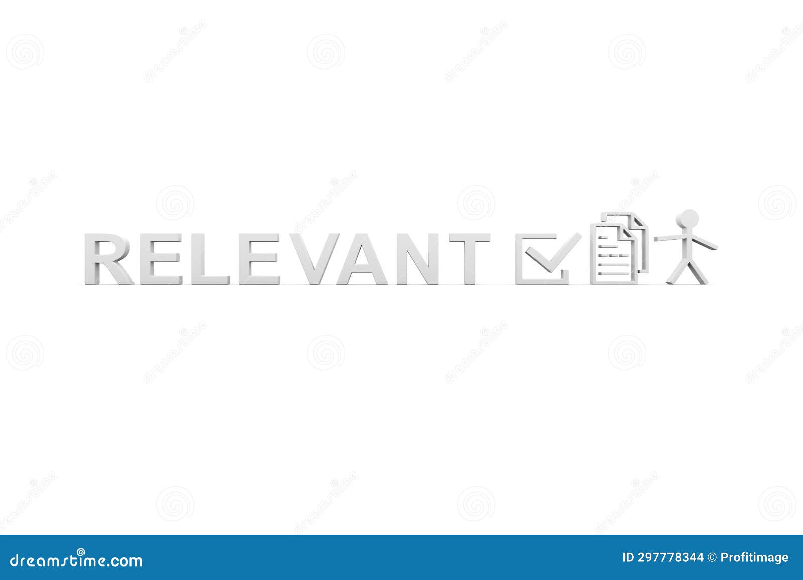 RELEVANT Concept White Background 3d Stock Illustration - Illustration ...