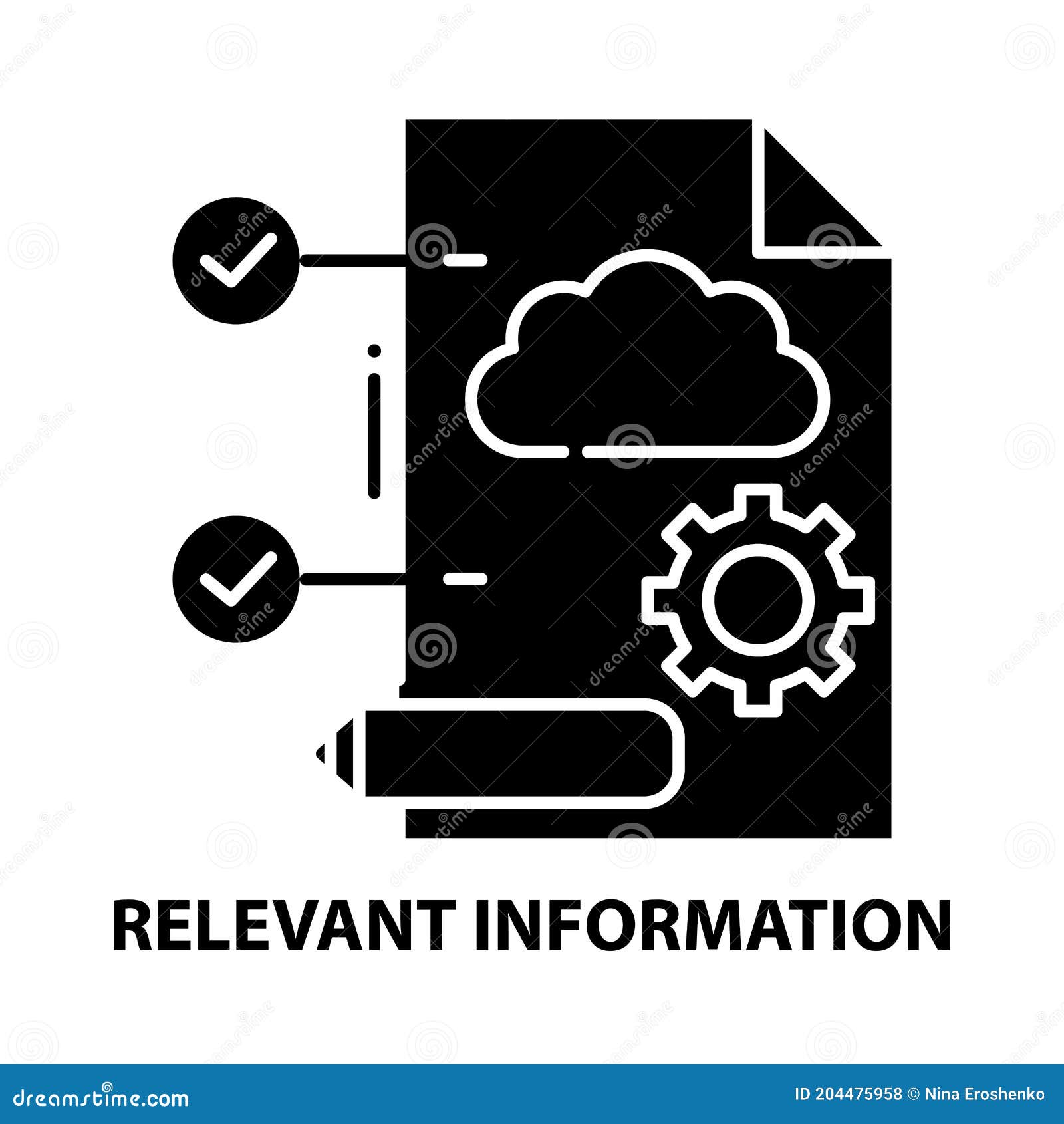 Relevant Information Icon, Black Vector Sign with Editable Strokes ... Relevant Information Icon, Black Vector Sign with Editable Strokes ...