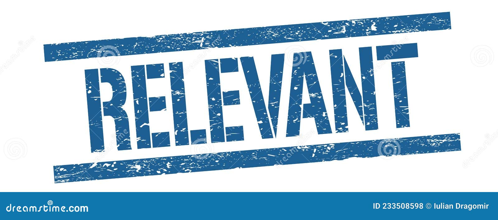 RELEVANT Text on Blue Vintage Lines Stamp Stock Illustration ...