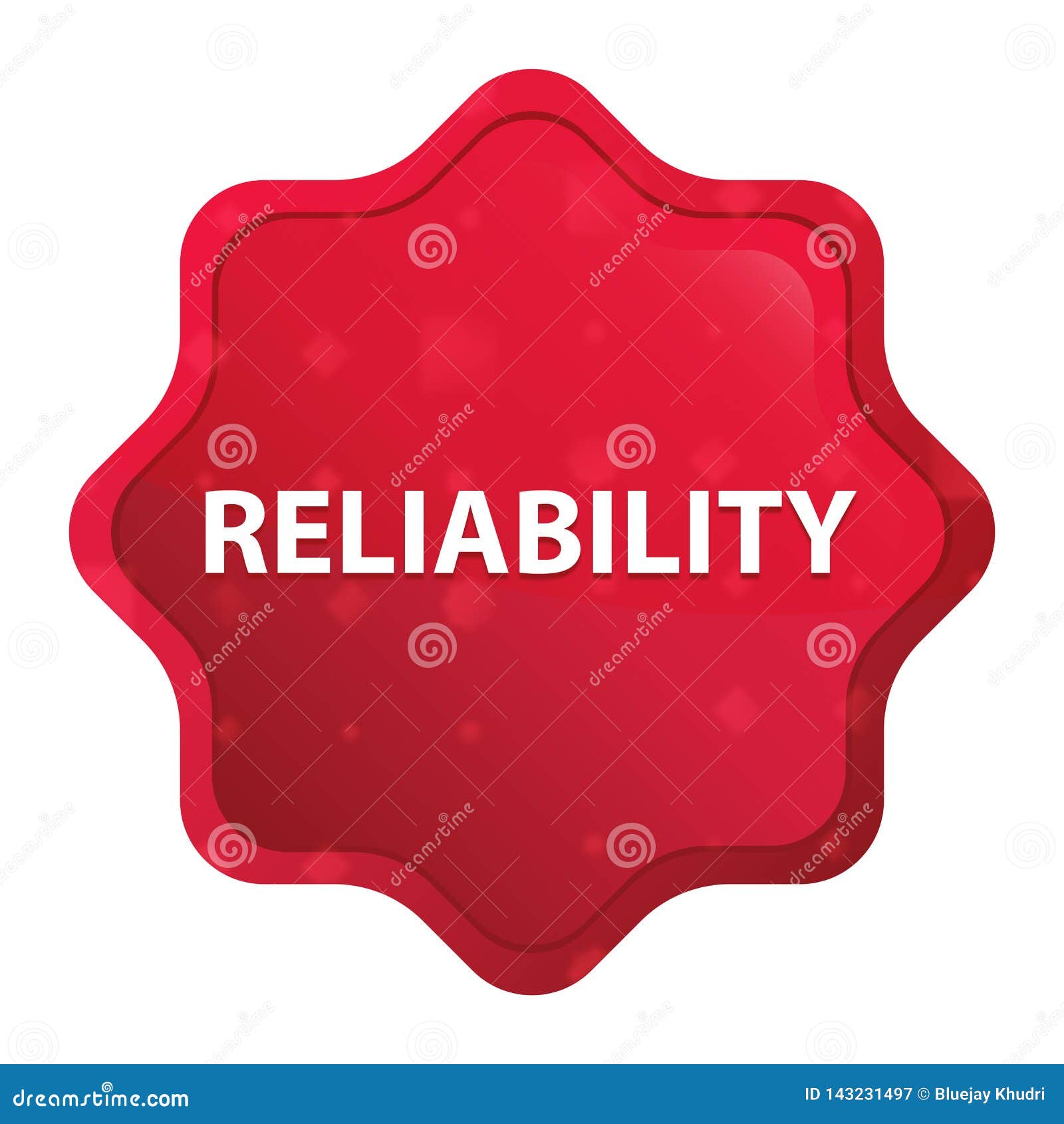 Reliability Misty Rose Red Starburst Sticker Button Stock Illustration ...