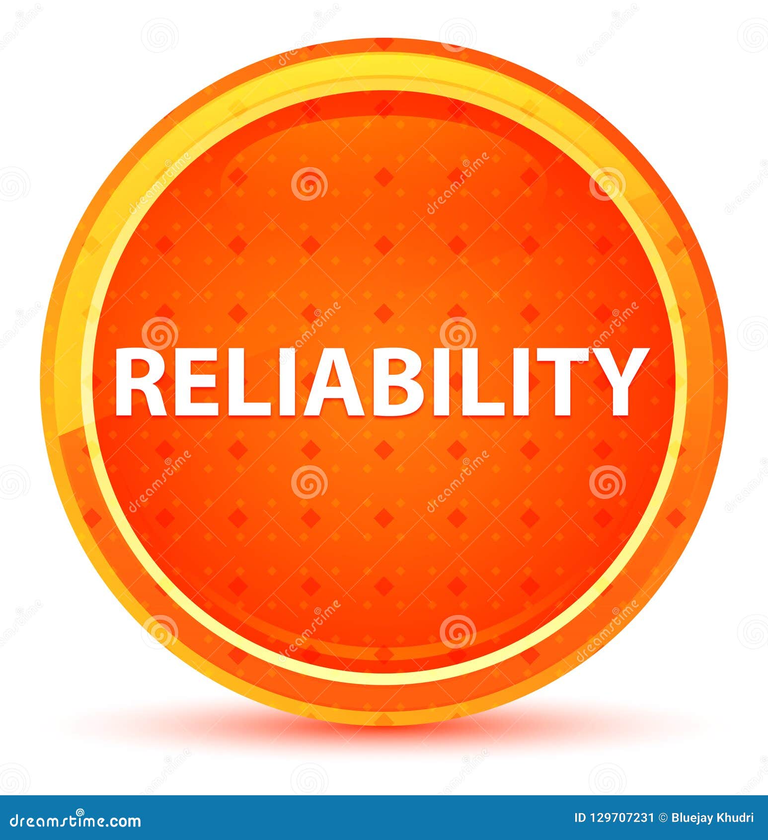Reliability Natural Orange Round Button Stock Illustration ...