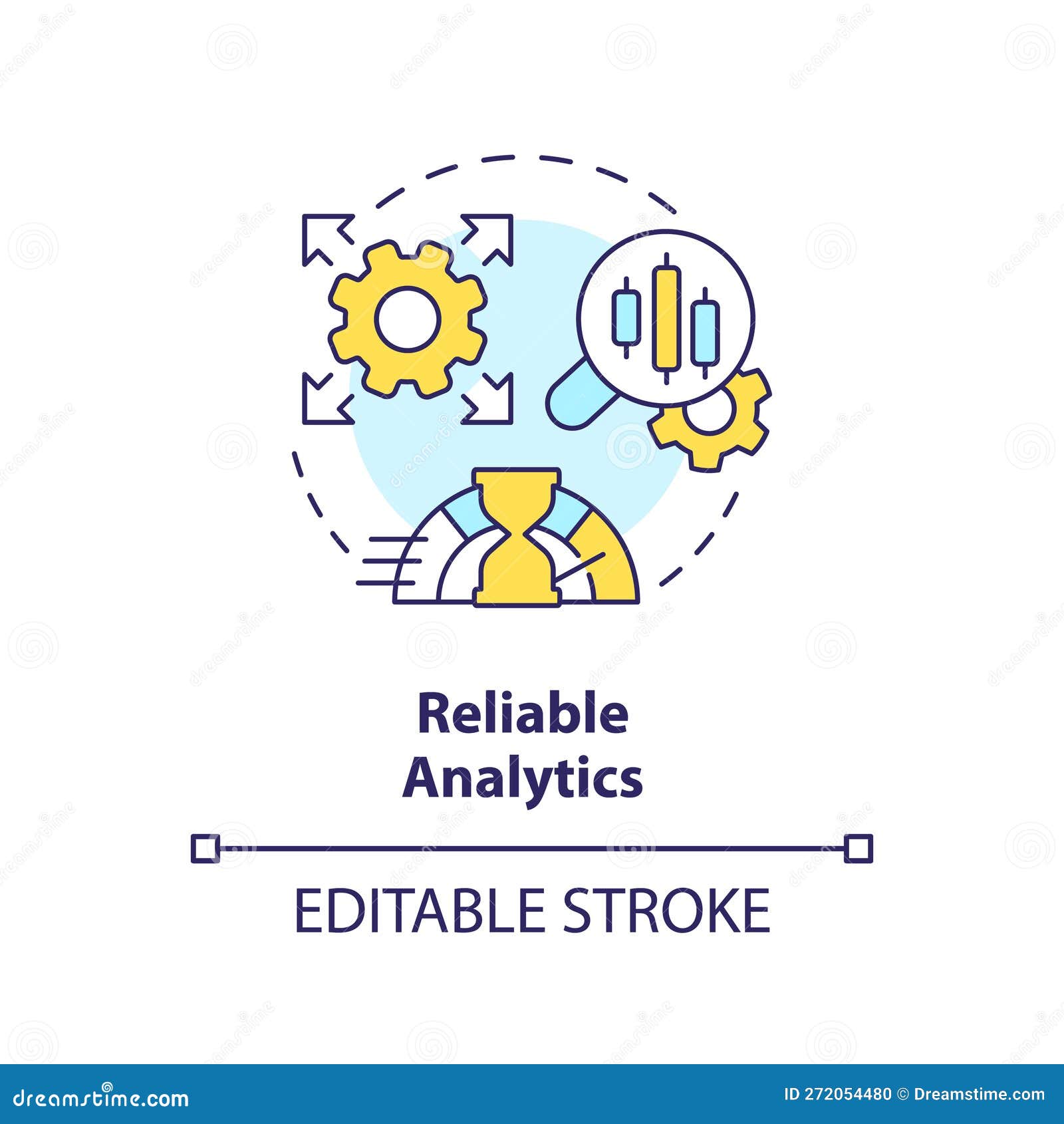 Reliable Analytics Concept Icon Stock Vector - Illustration of editable ...