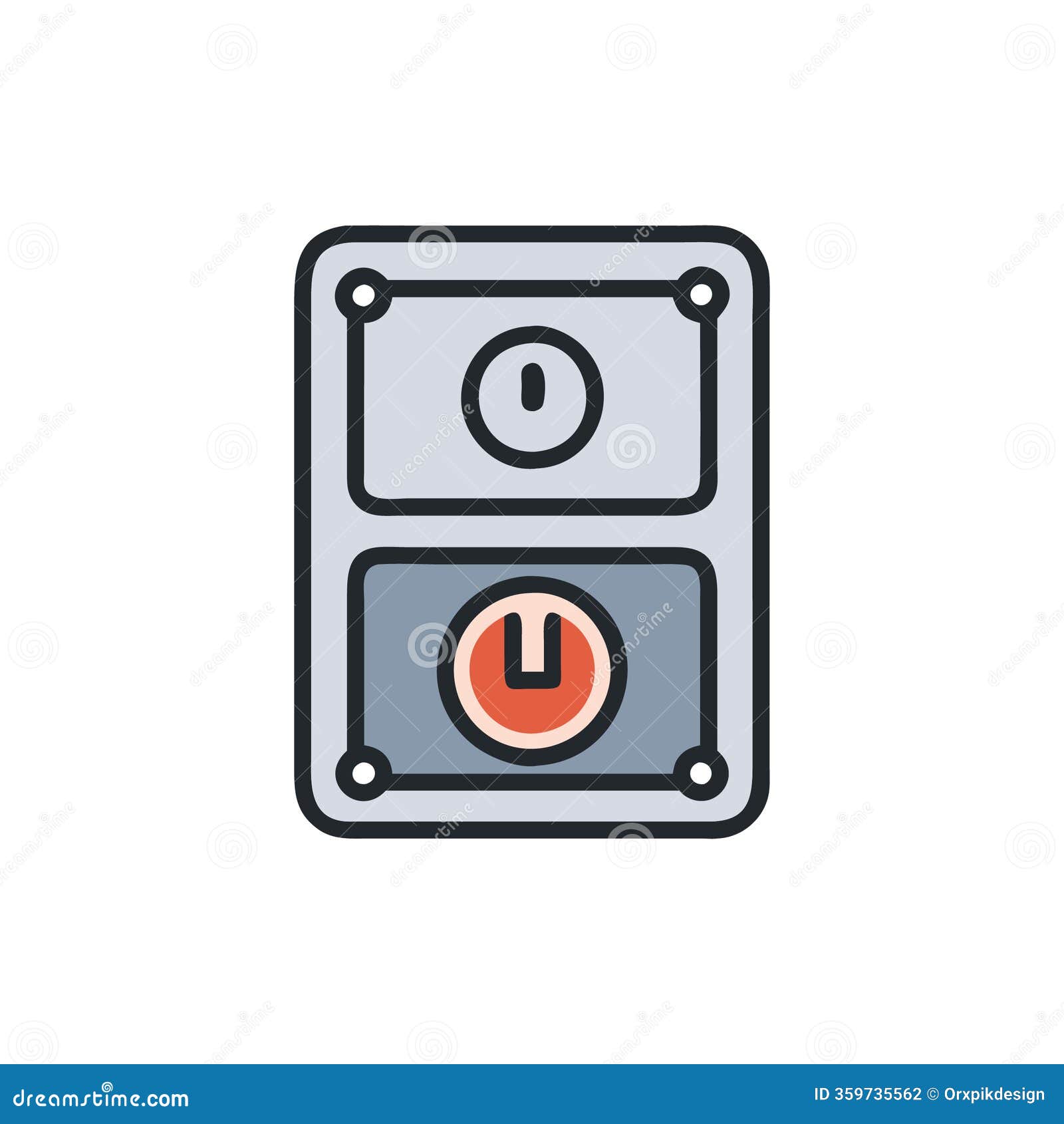 Reliable Emergency Power Switch for Safety Stock Illustration ...