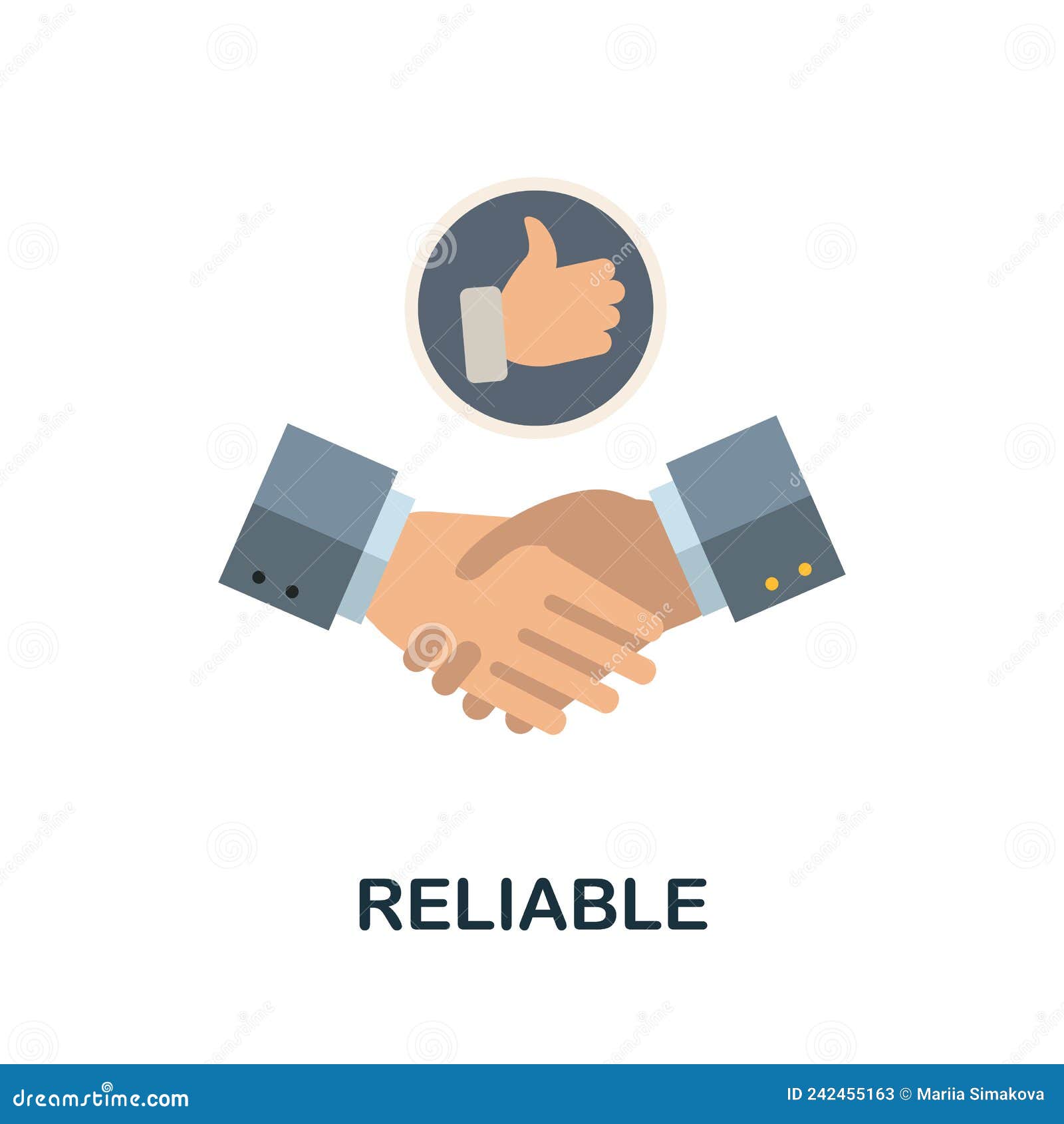 Reliable Flat Icon. Colored Element Sign from Feedback Collection. Flat ...