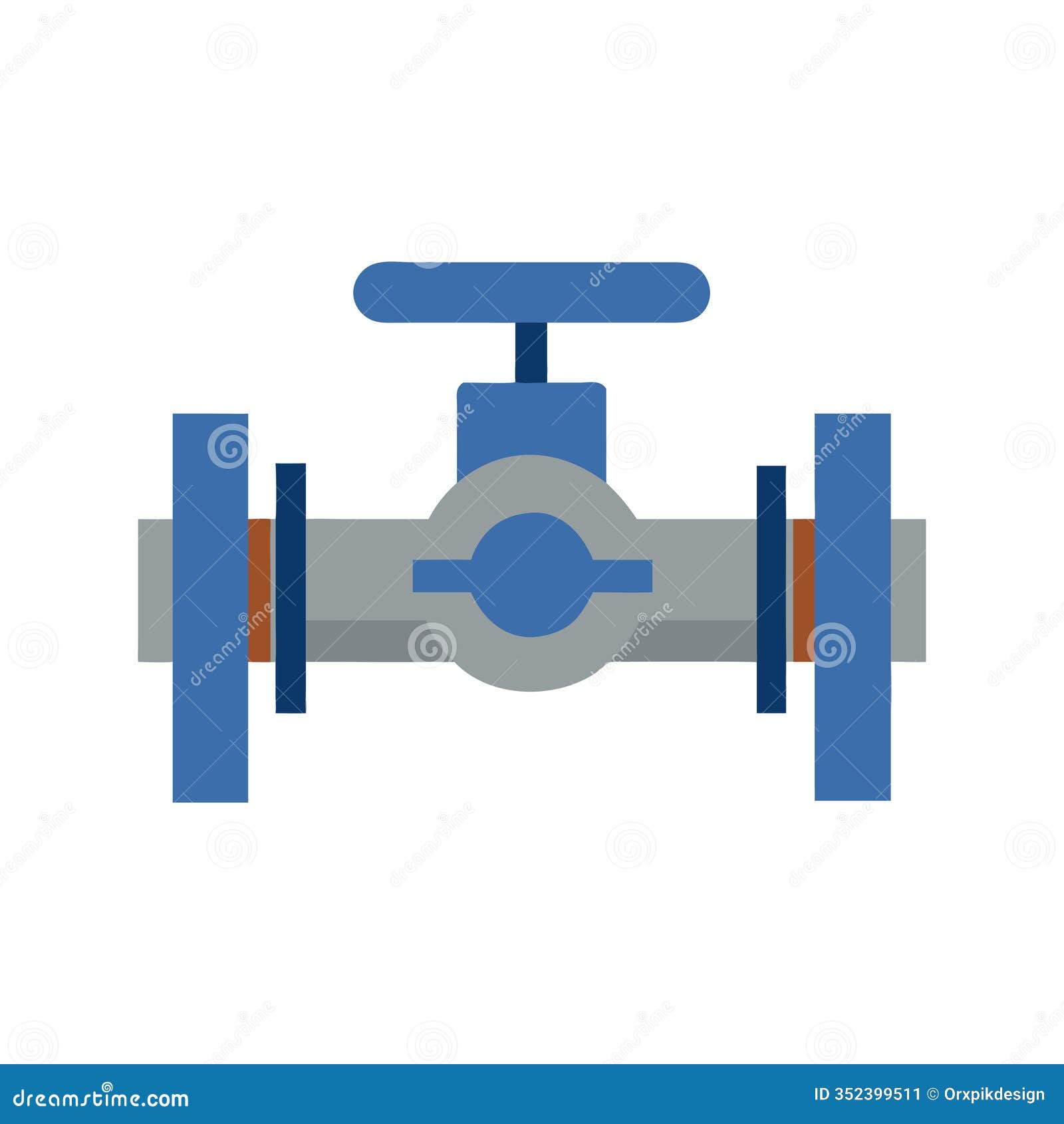 Reliable Gate Valve for Fluid Control Stock Illustration - Illustration ...